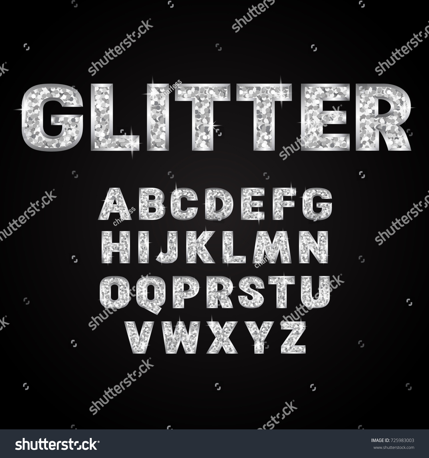 4,314 Silver glitter font Stock Illustrations, Images & Vectors ...