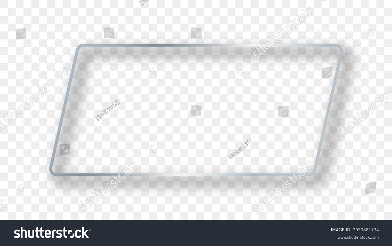 Silver Glowing Rectangular Shape Frame Shadow Stock Vector (Royalty ...