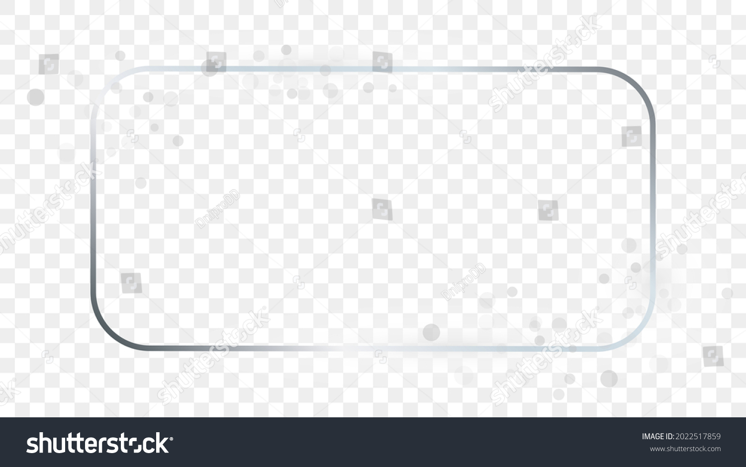 Silver Glowing Rounded Rectangular Frame Sparkles Stock Vector (Royalty ...