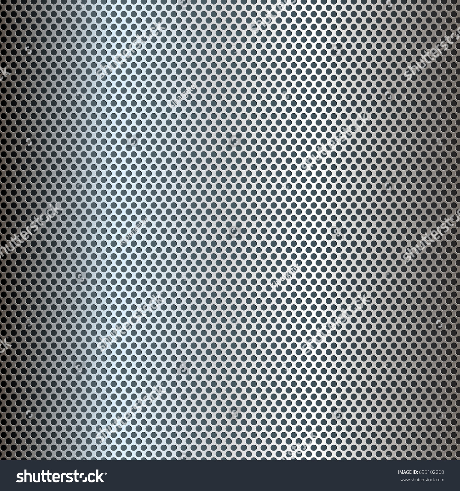 Silver Perforated Metal Texture Background Stock Vector (Royalty Free ...