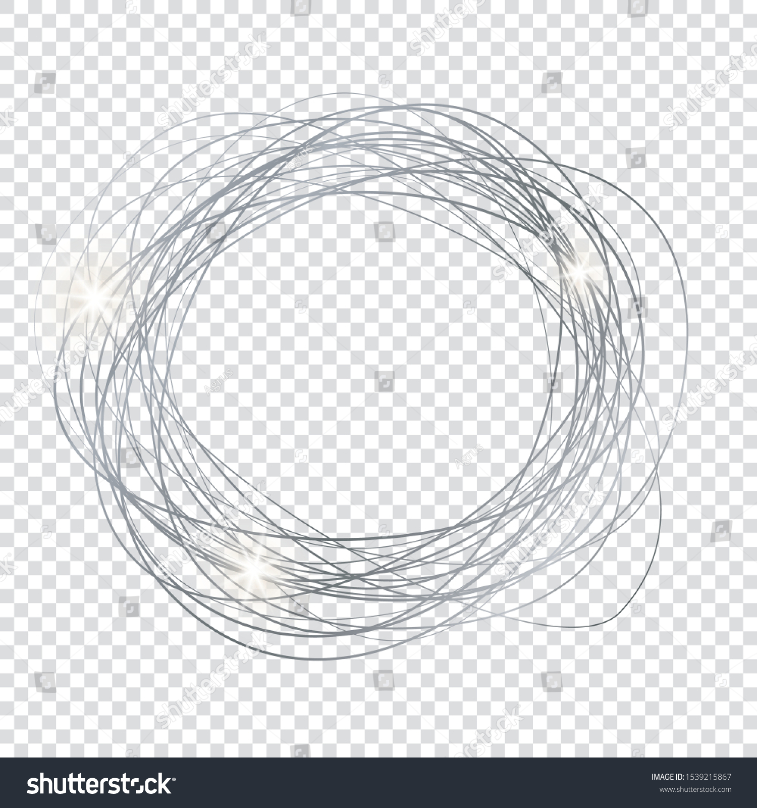 Silver Round Frame On Transparent Background: vector de stock (libre de ...
