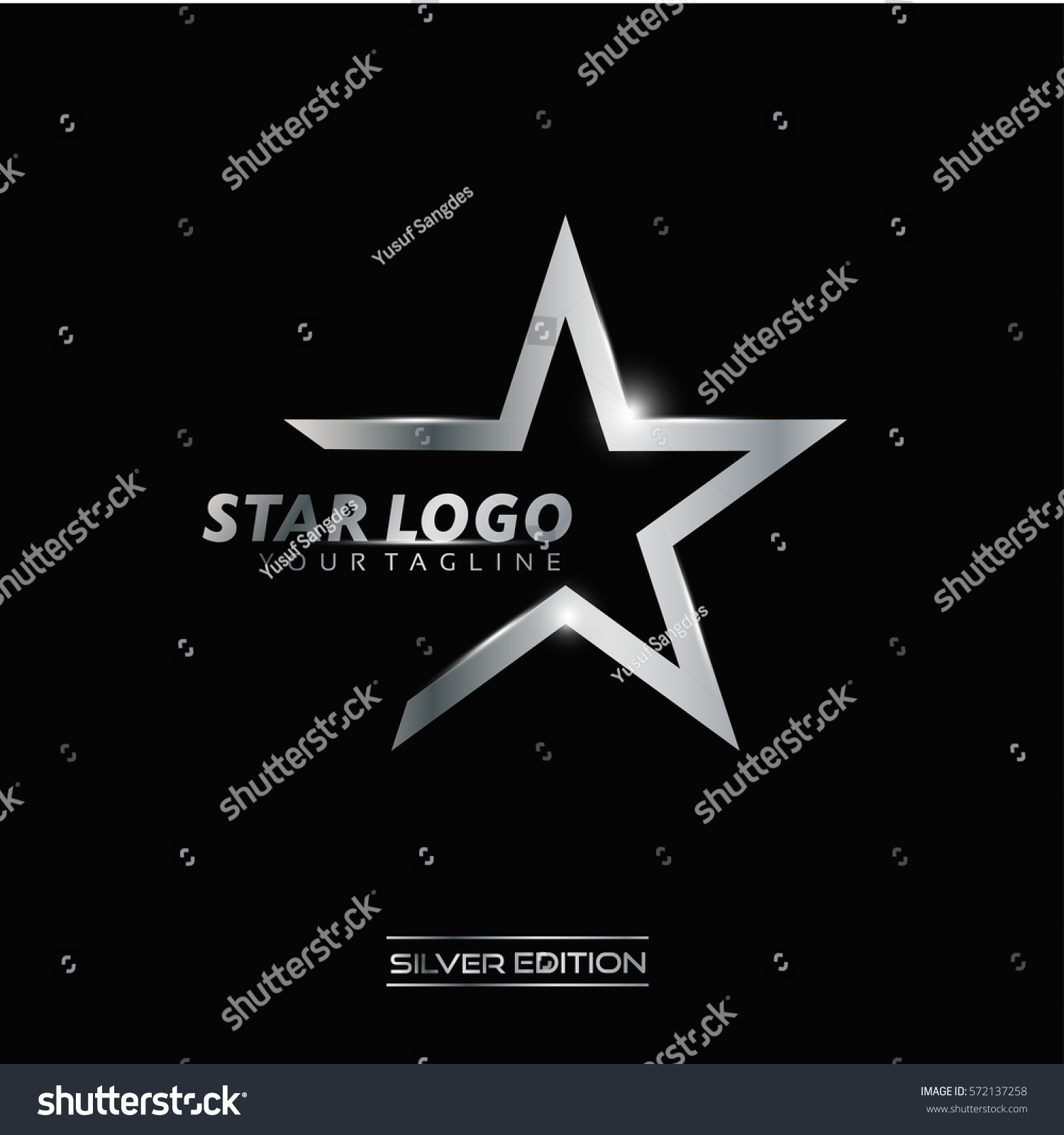 Silver Star Logo Vector Stock Vector (Royalty Free) 572137258