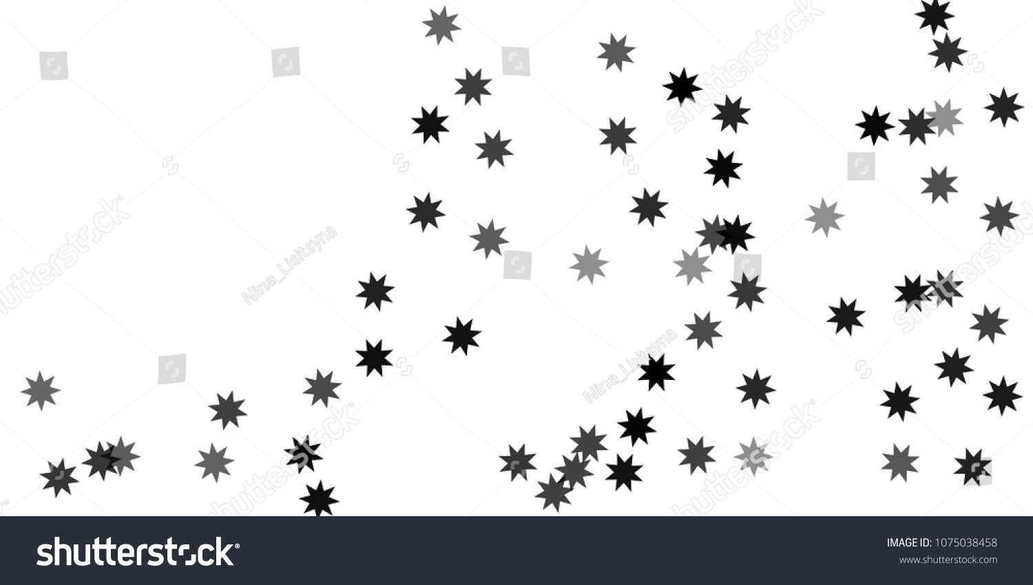 Silver Star Confetti Falling Stars On Stock Vector Royalty Free