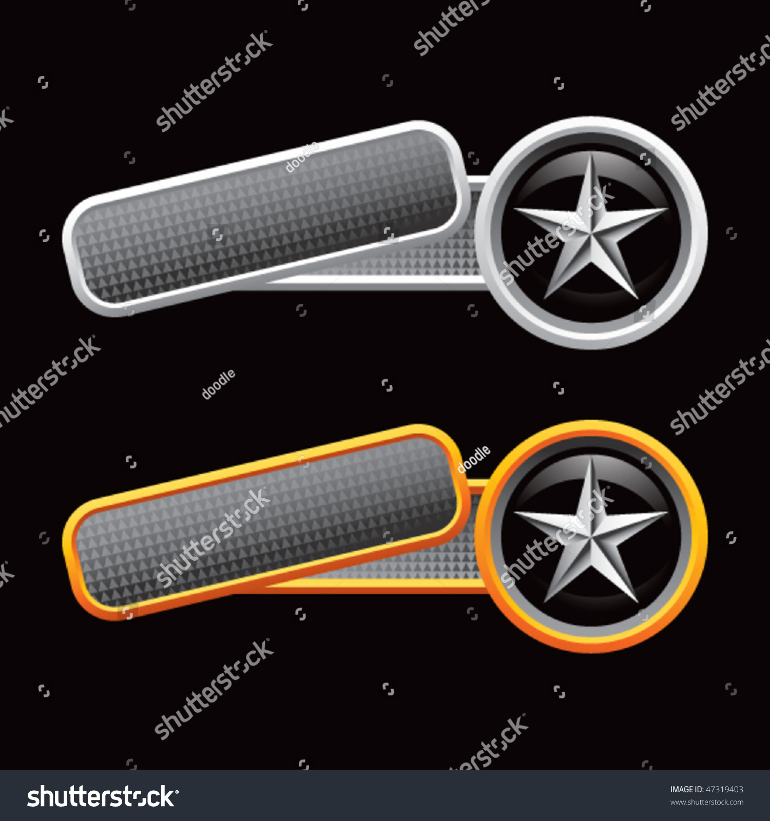 Silver Star Tilted Gray Banners Stock Vector (Royalty Free) 47319403 ...