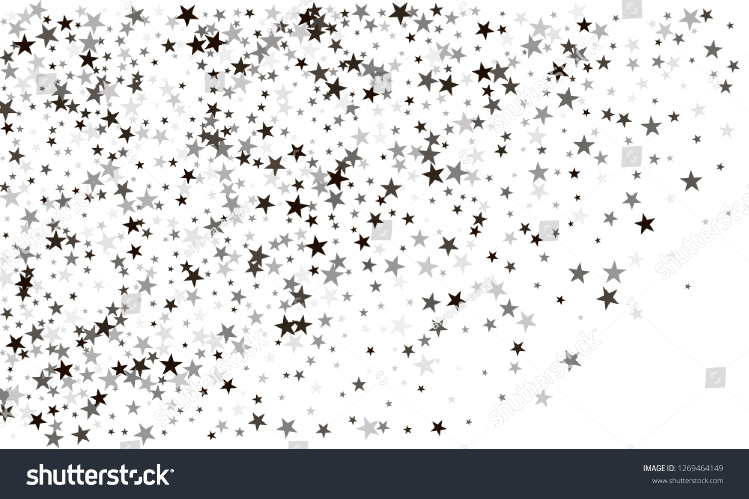 Silver Stars Confetti Falling Stars Glitter Stock Vector Royalty Free