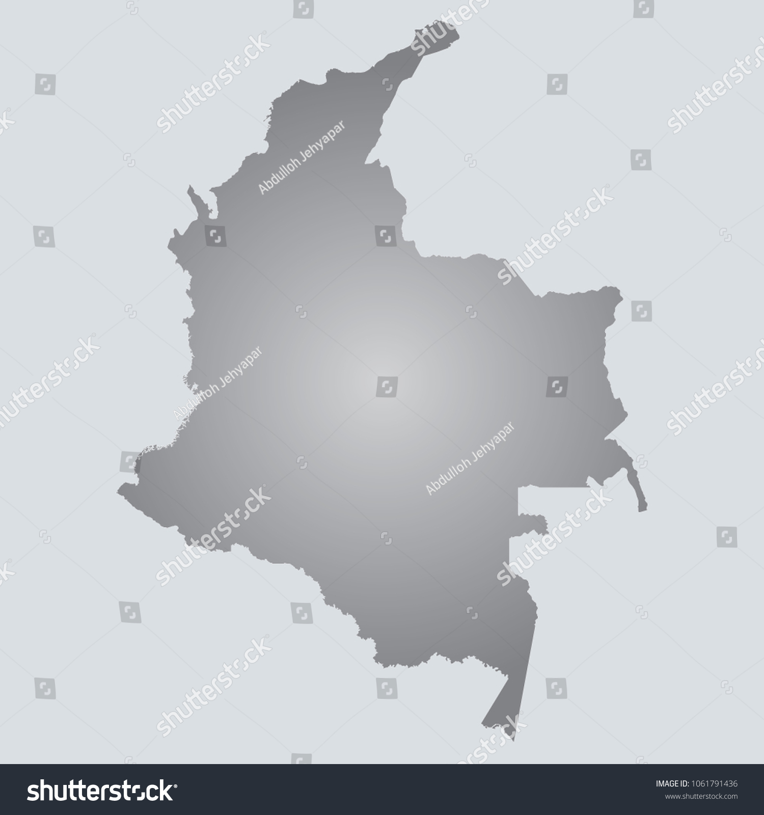 Silver Vector Map Colombia Illustration Gray Stock Vector (Royalty Free ...