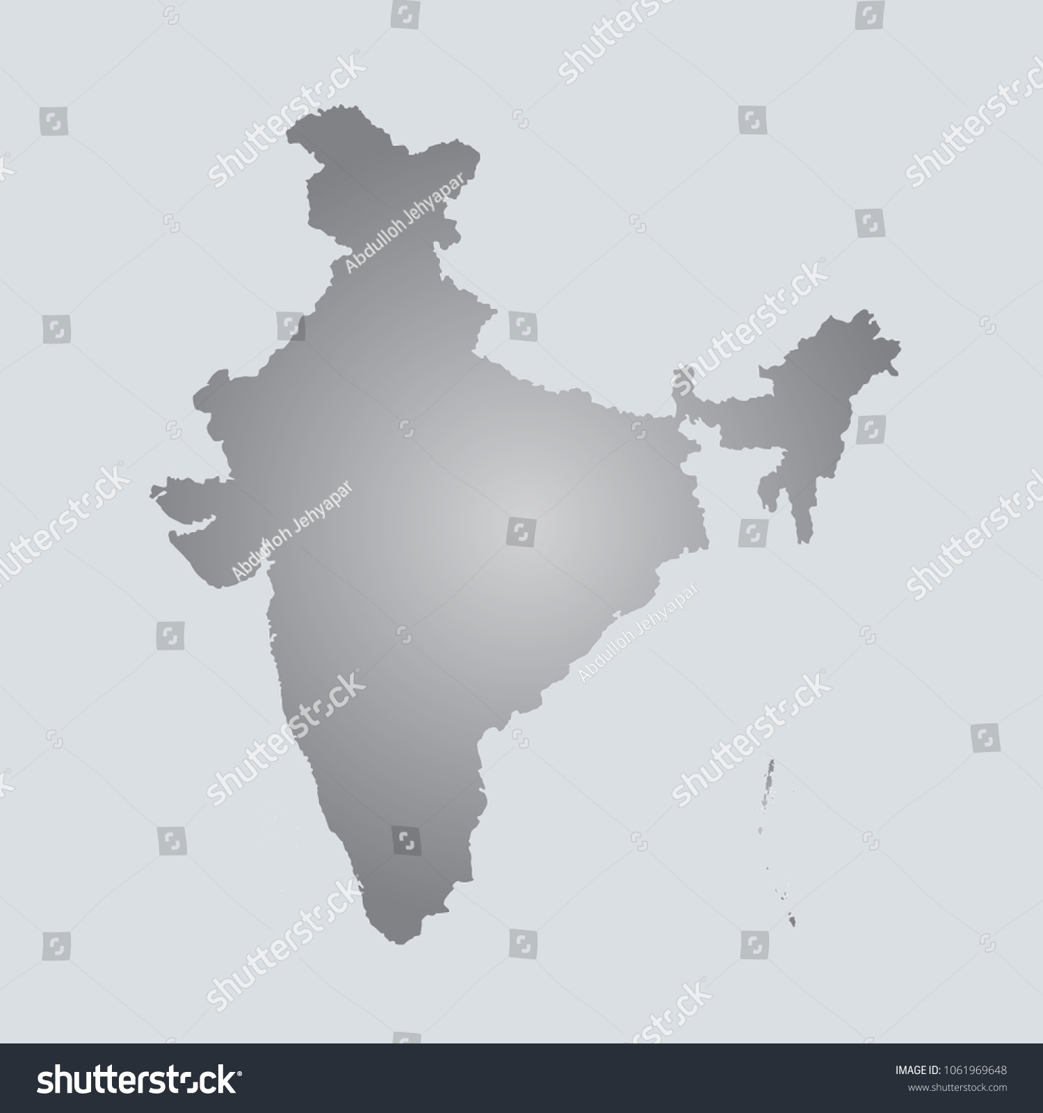 Silver Vector Map India Illustration Gray: vetor stock (livre de ...