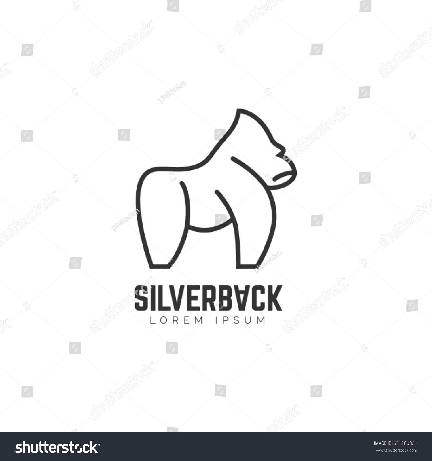 Silverback Gorilla Logo Symbol Icon: vector de stock (libre de regalías ...
