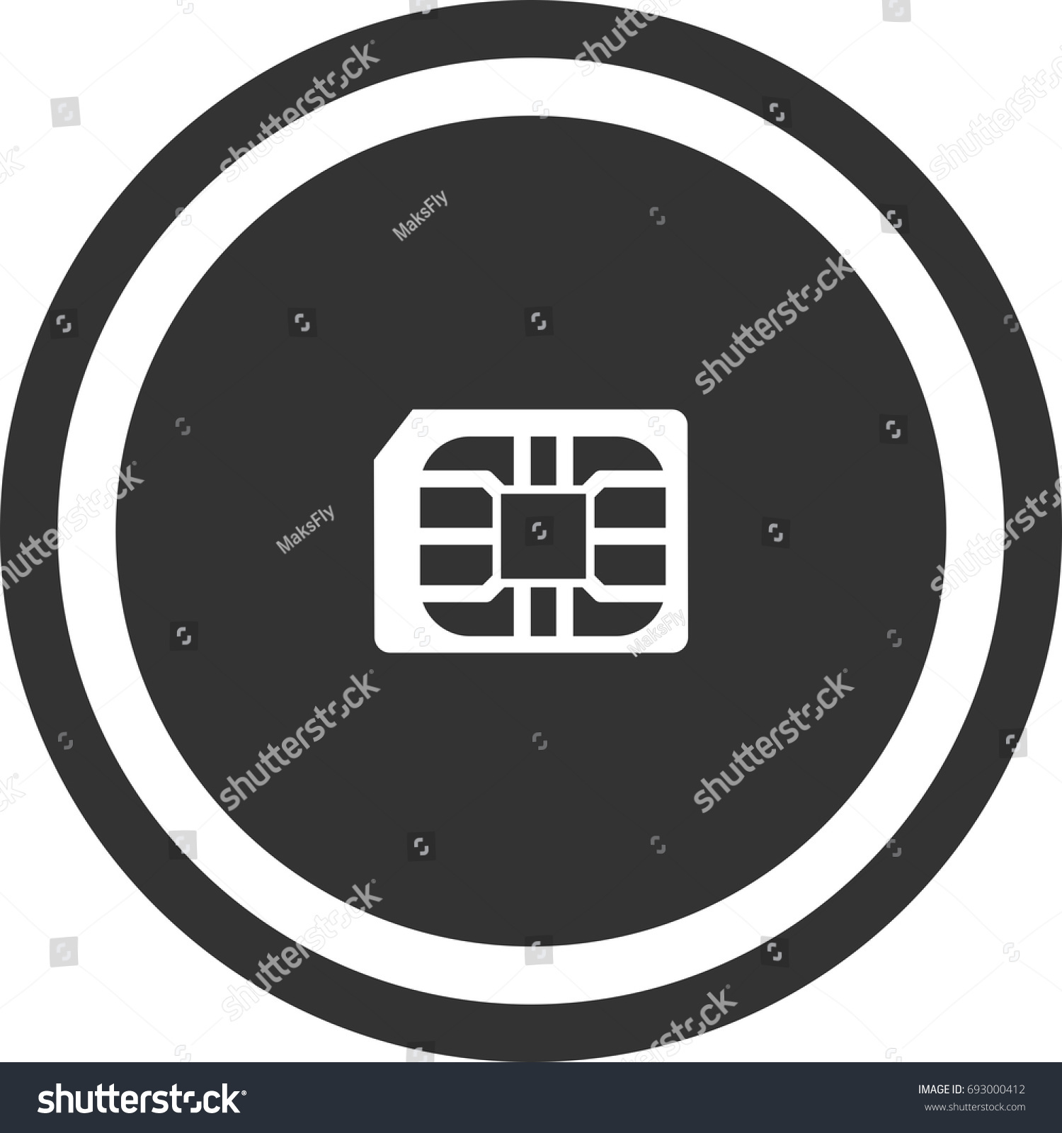 Sim Card Icon Circle Sign Design Stock Vector (Royalty Free) 693000412 ...