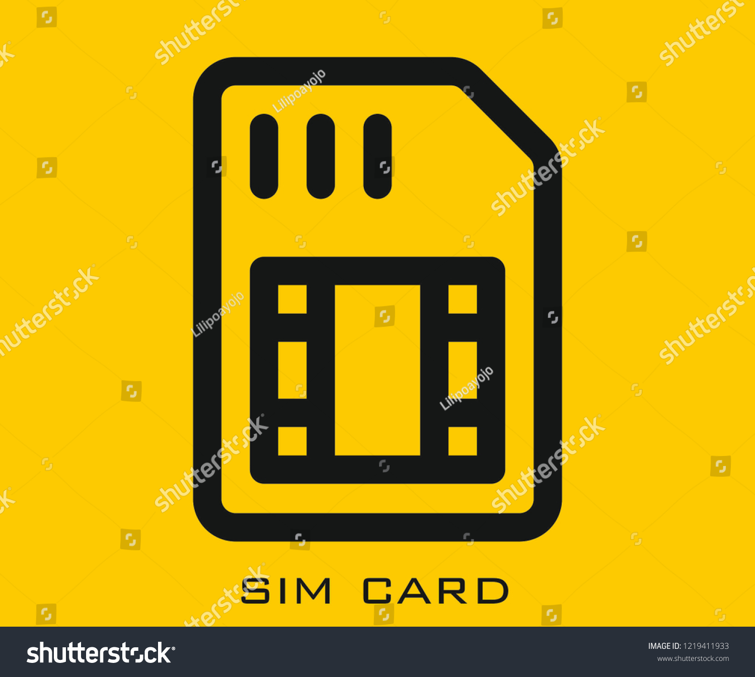 Sim Card Icon Signs Stock Vector (Royalty Free) 1219411933