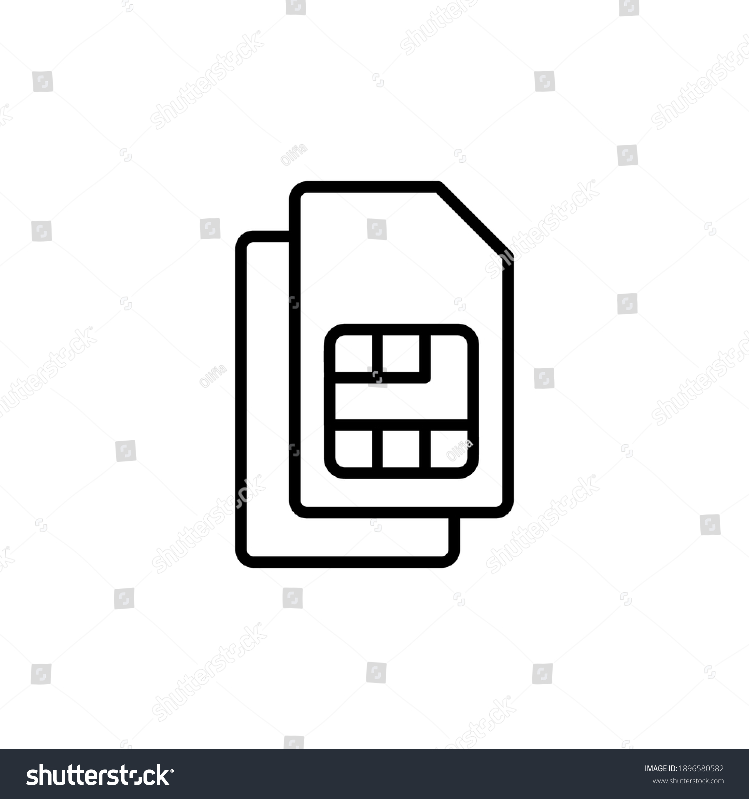 Sim Card Icon Vector Dual Sim Stock Vector (Royalty Free) 1896580582 ...