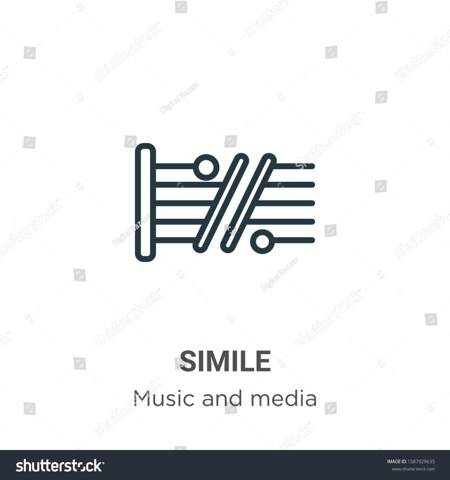 Simile Outline Vector Icon Thin Line Stock Vector (Royalty Free ...