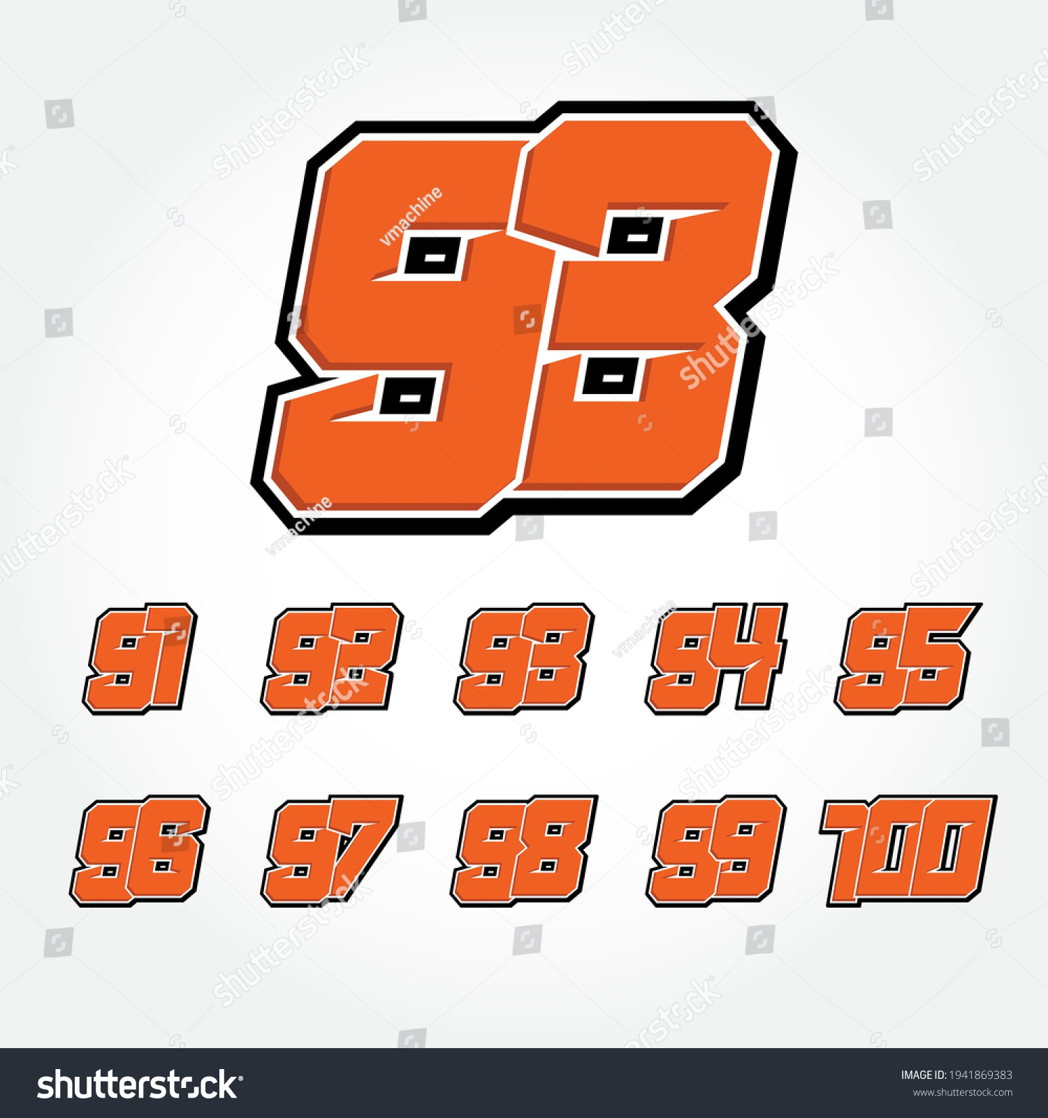 Simpel Racing Start Number Vector Set: стоковая векторная графика (без ...