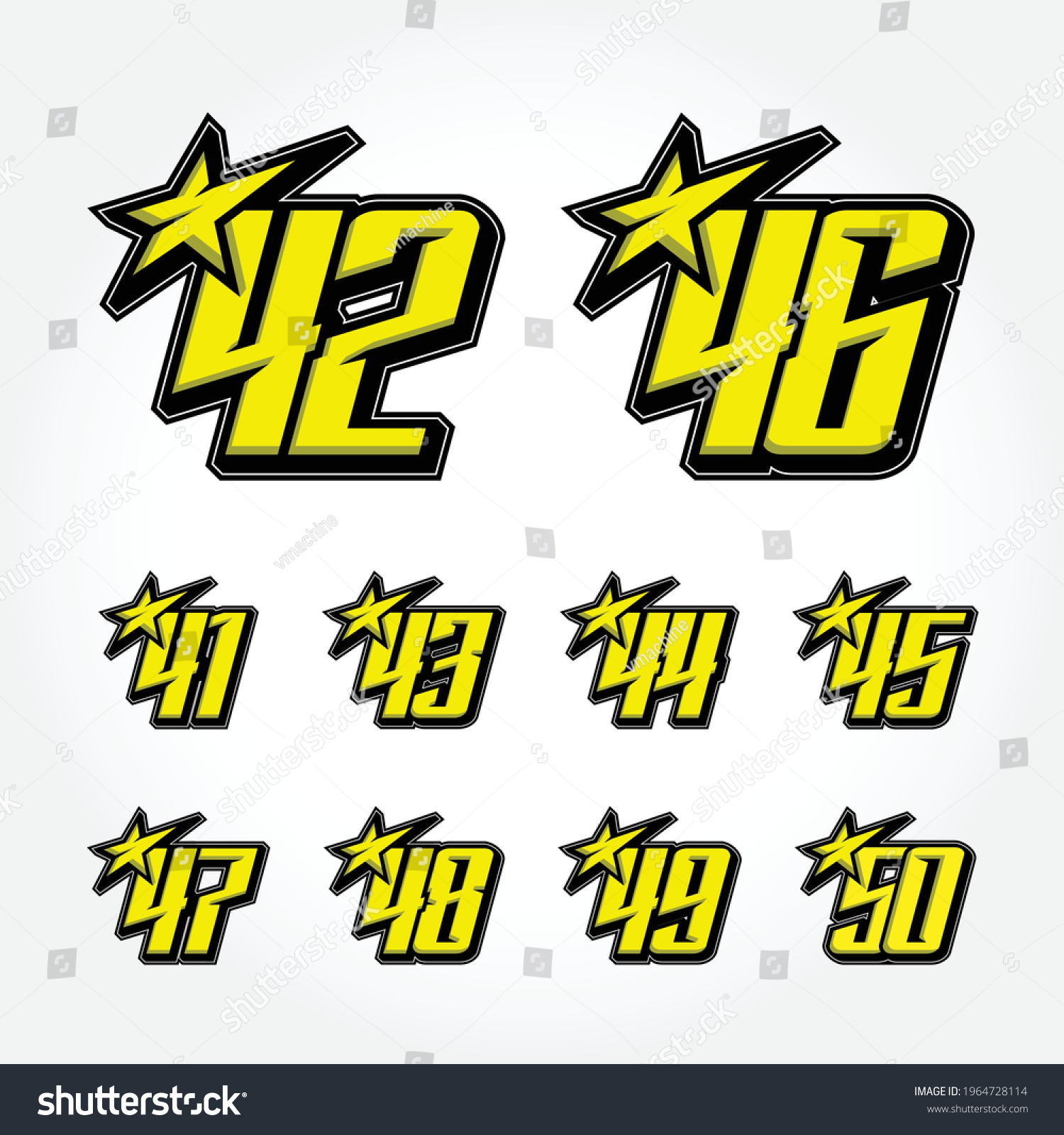 Simpel Racing Start Number Vector Set Stock Vector (Royalty Free ...