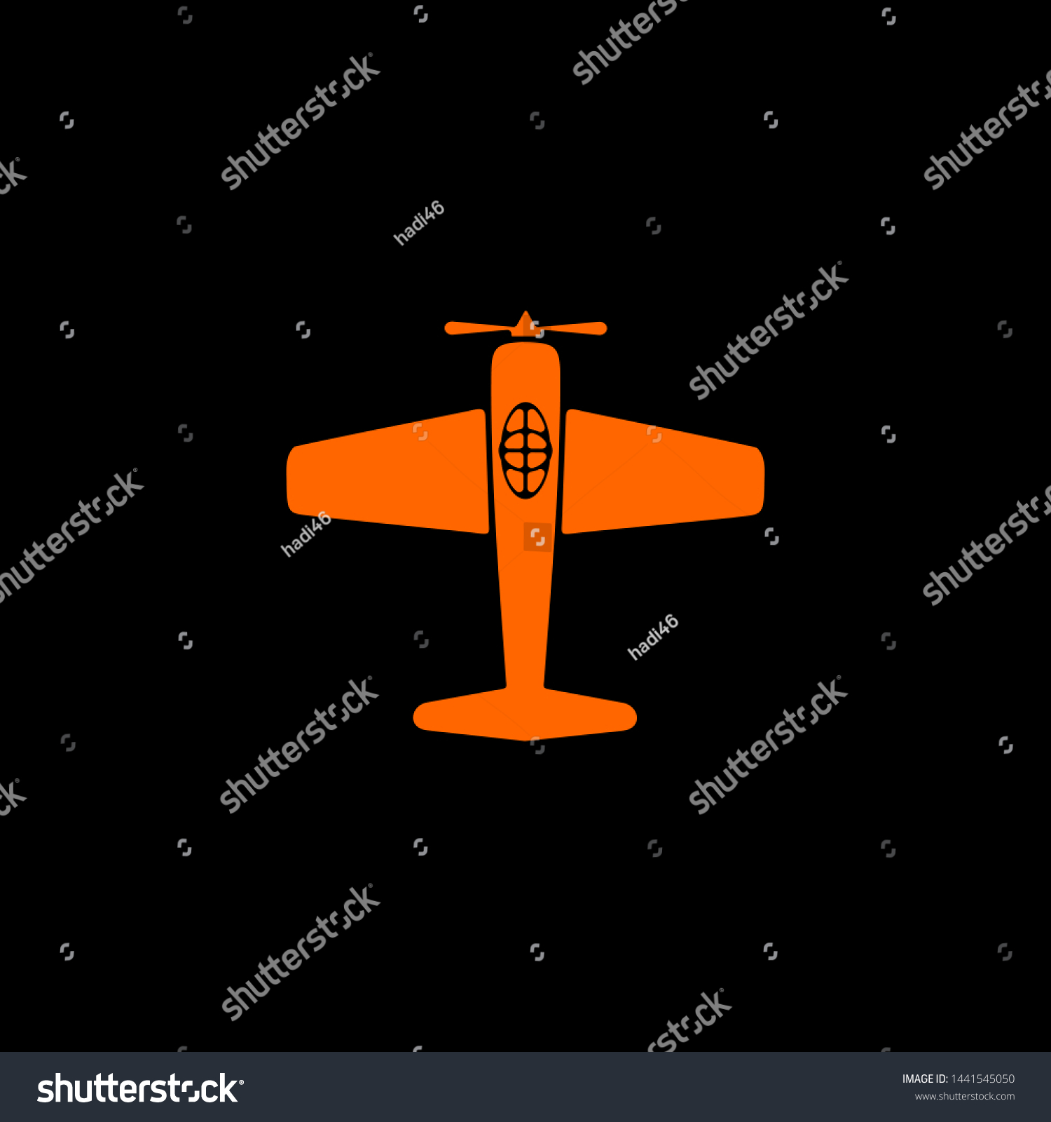 Simpla Vintage Plane Vector Logo Stock Vector (Royalty Free) 1441545050