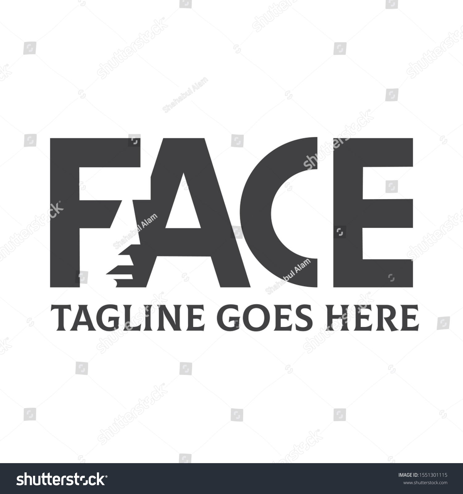 Simple Abstract Gary Colour Face Logo Stock Vector (Royalty Free ...