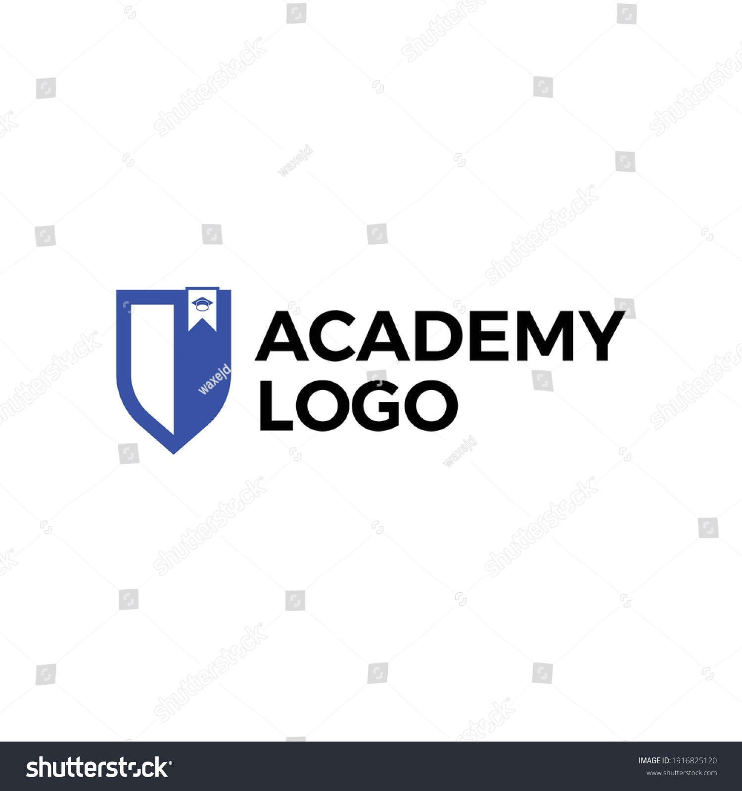 Simple Academy Shield Logo Vector Stock Vector (Royalty Free ...