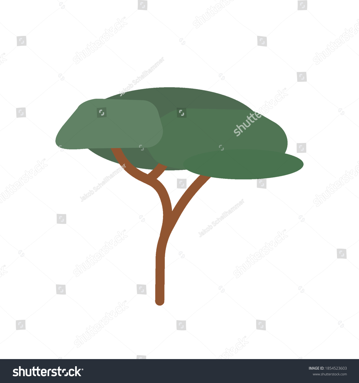 Simple African Tree Vector Graphic Stock Vector (Royalty Free) 1854523603