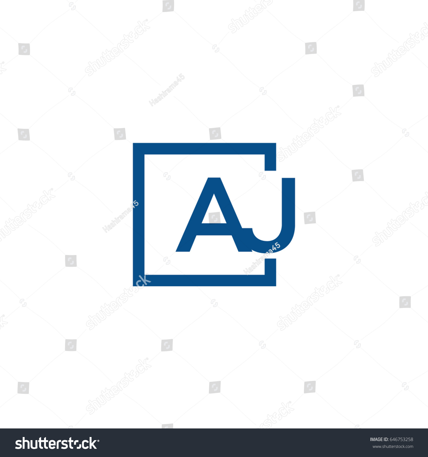 Simple Aj Initial Logo Designs Template Stock Vector (Royalty Free ...