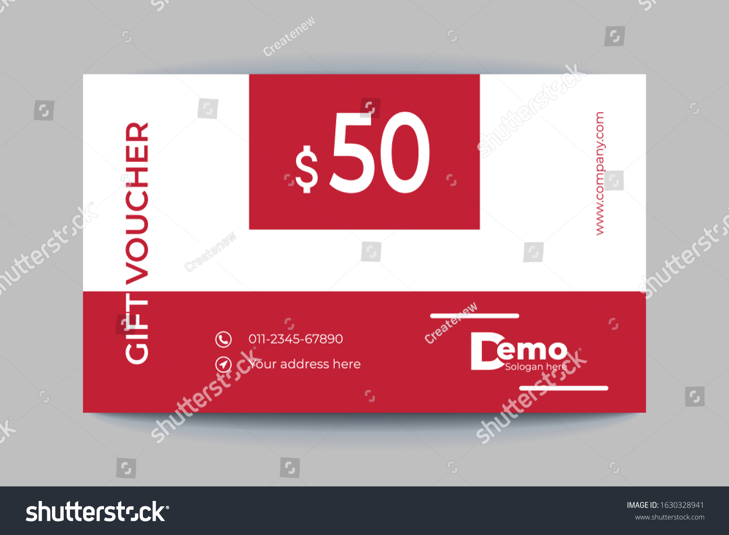 Simple Clean Gift Voucher Vector Template Stock Vector (Royalty Free ...