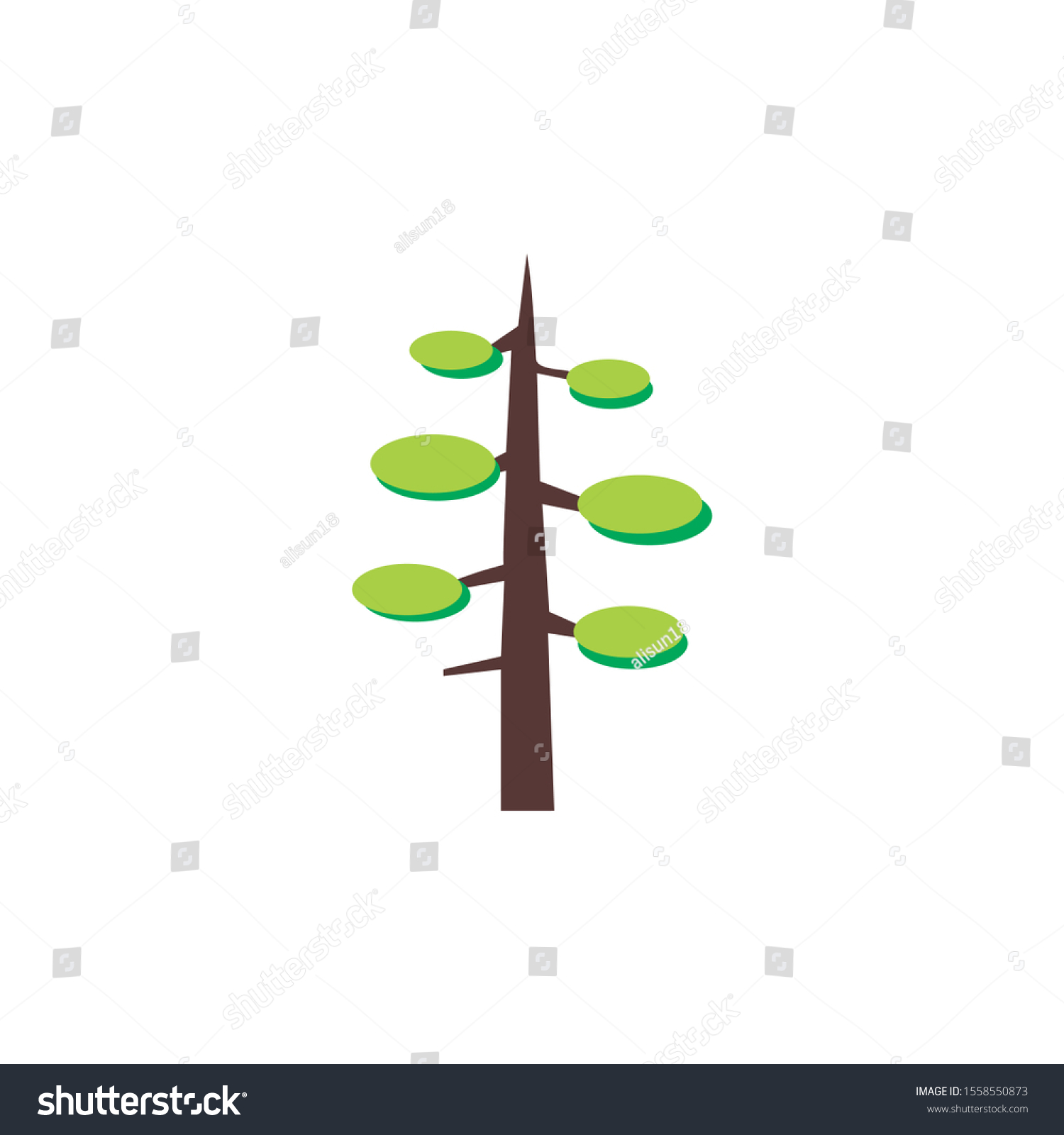 Simple Clean Tree Logo Stock Vector (Royalty Free) 1558550873 ...