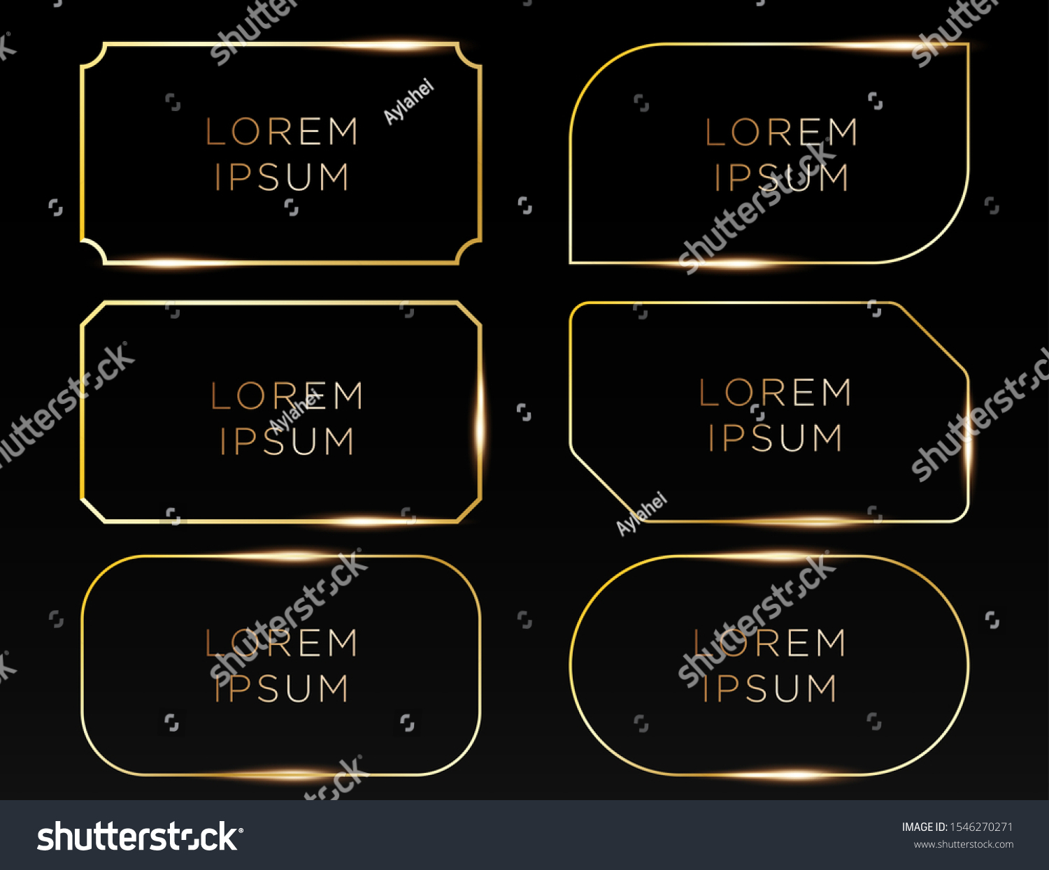 Simple Elegant Gold Frame Stock Vector (Royalty Free) 1546270271