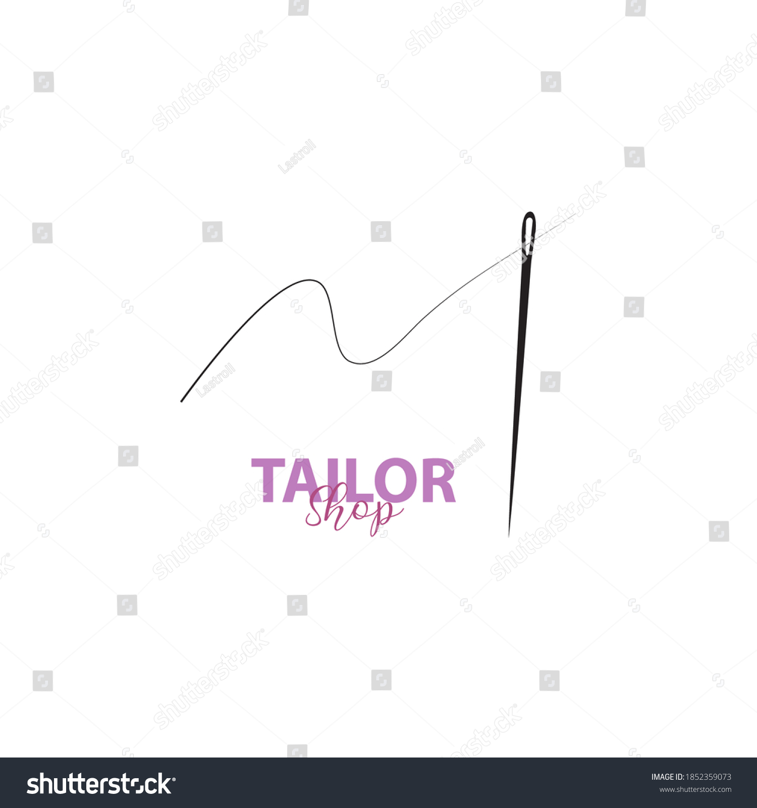 Simple Elegant Tailor Logo Combining Sewing Stock Vector (Royalty Free ...
