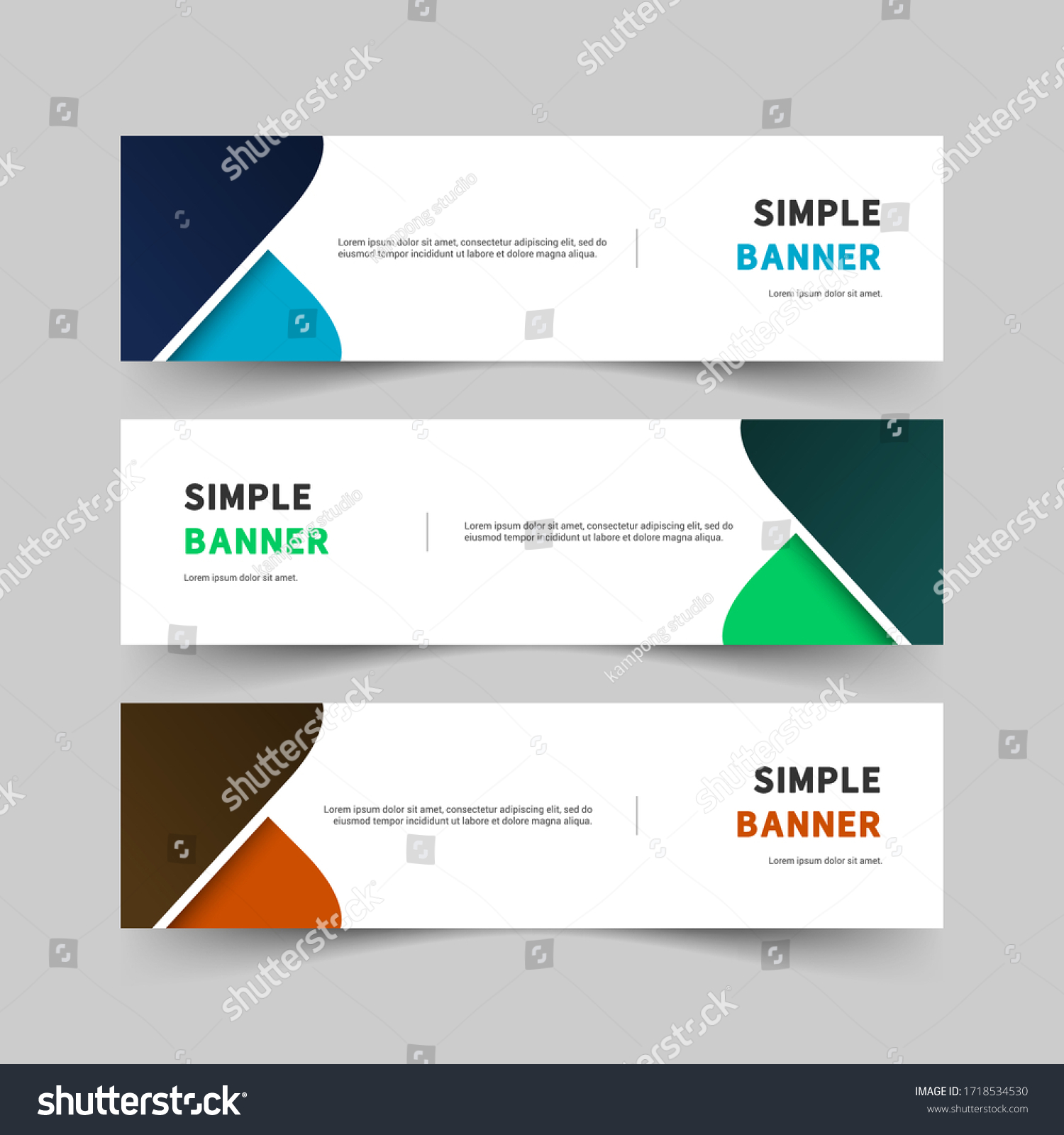 Simple Modern Banner Design Stock Vector (Royalty Free) 1718534530