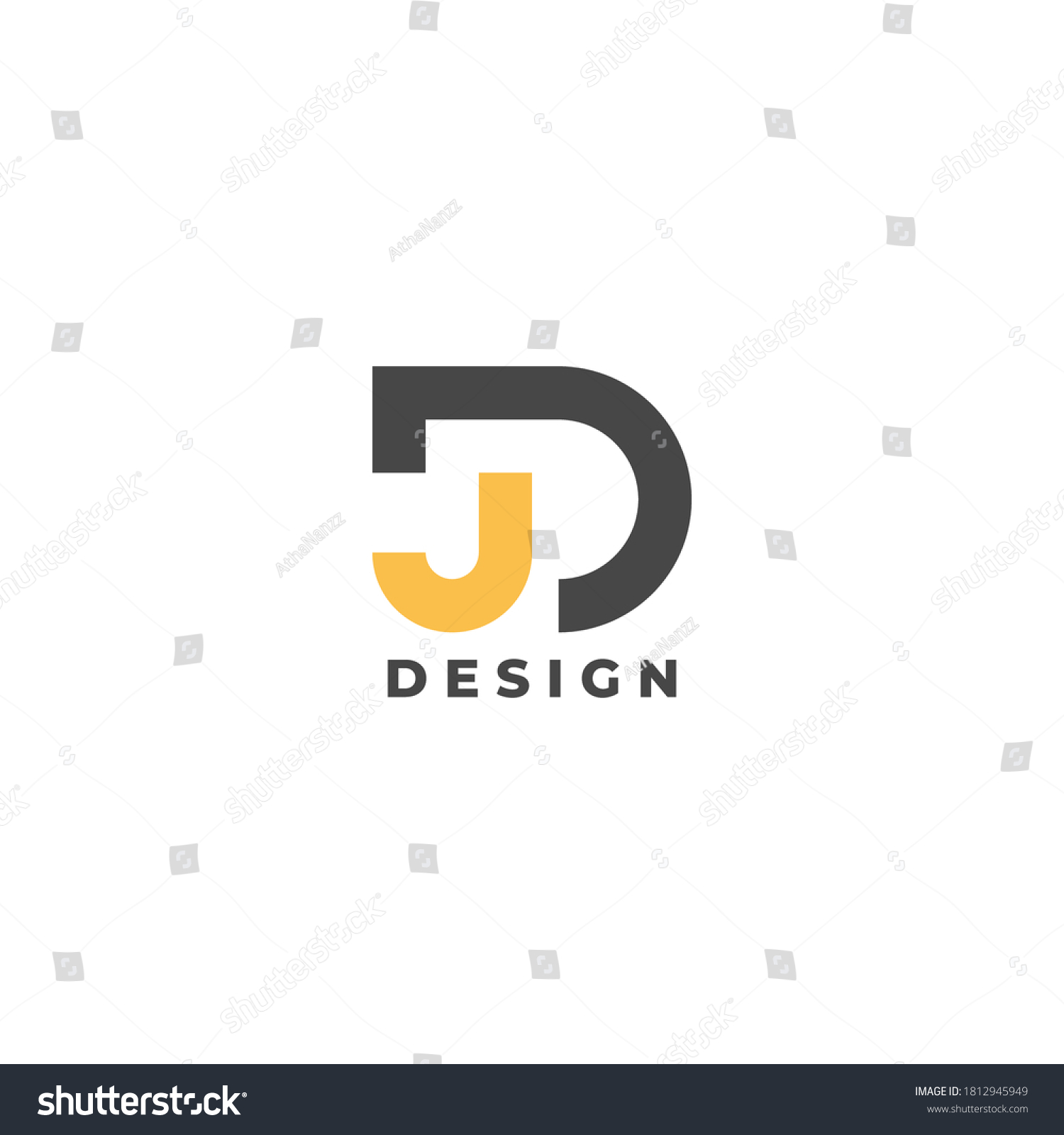 Simple Modern Initial Logo J D Stock Vector (Royalty Free) 1812945949