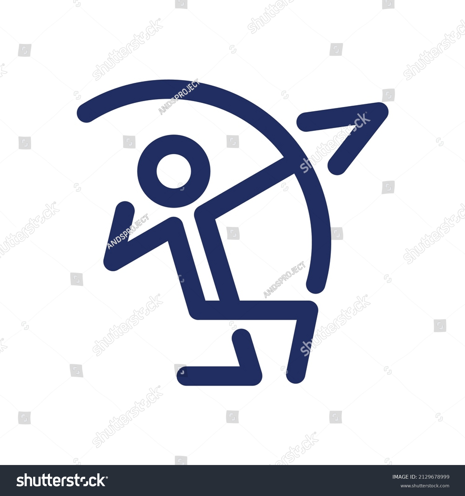 Simple Archer Vector Logo Icon Symbol Stock Vector (Royalty Free ...