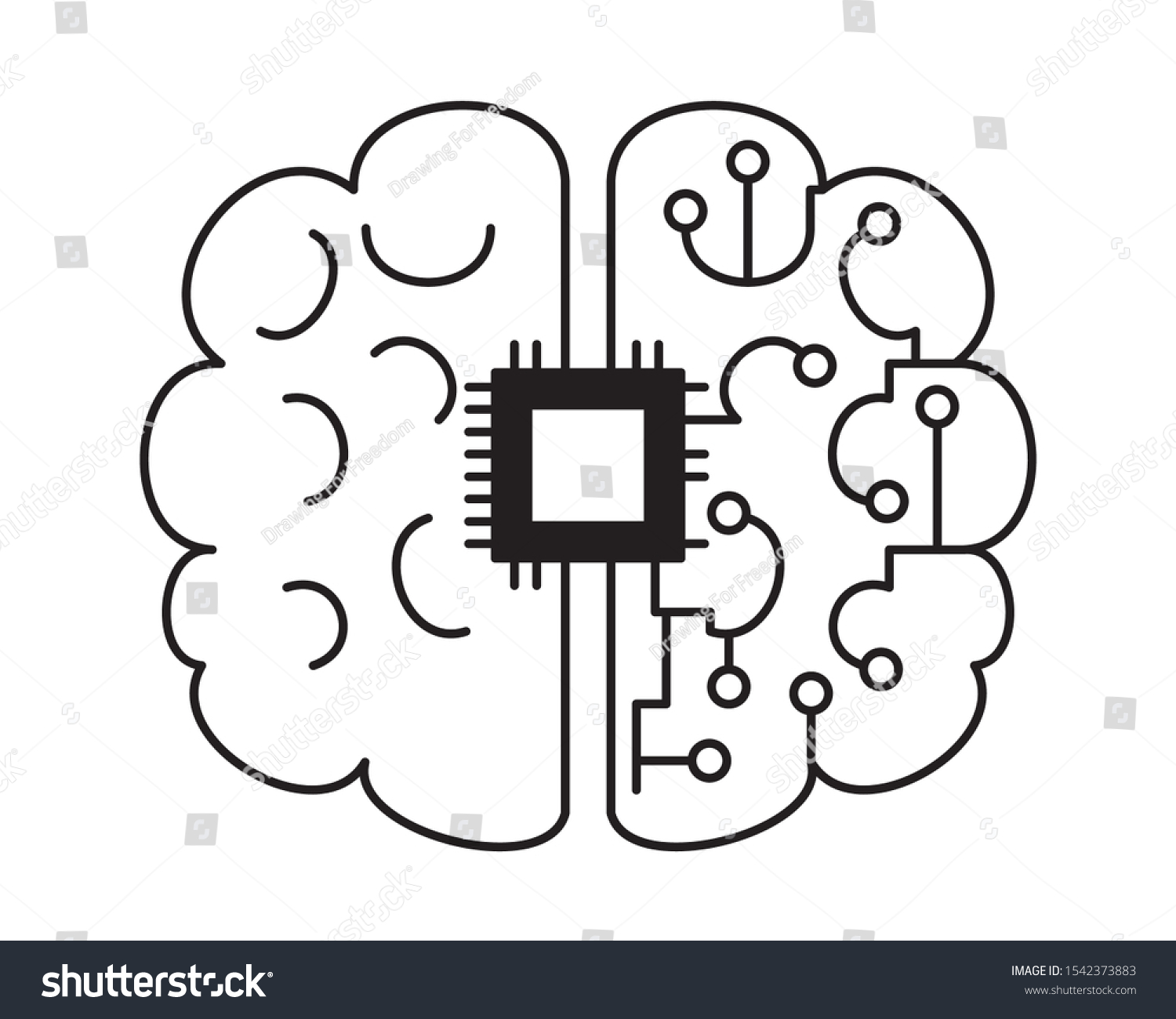 Simple Artificial Intelligence Vector Art Concept Stock Vector (Royalty ...