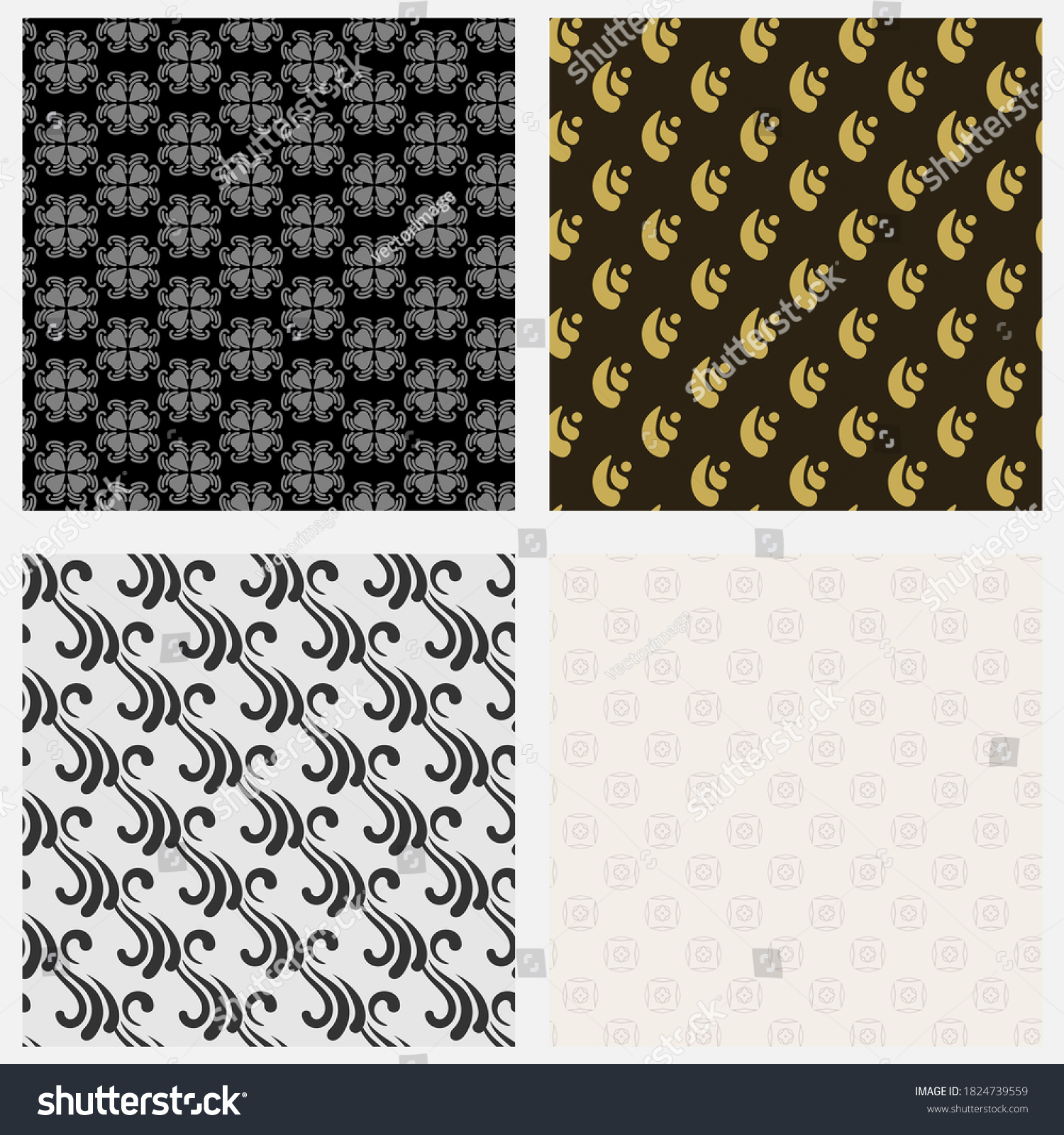 Simple Background Patterns Colors Black Gold Stock Vector (Royalty Free ...