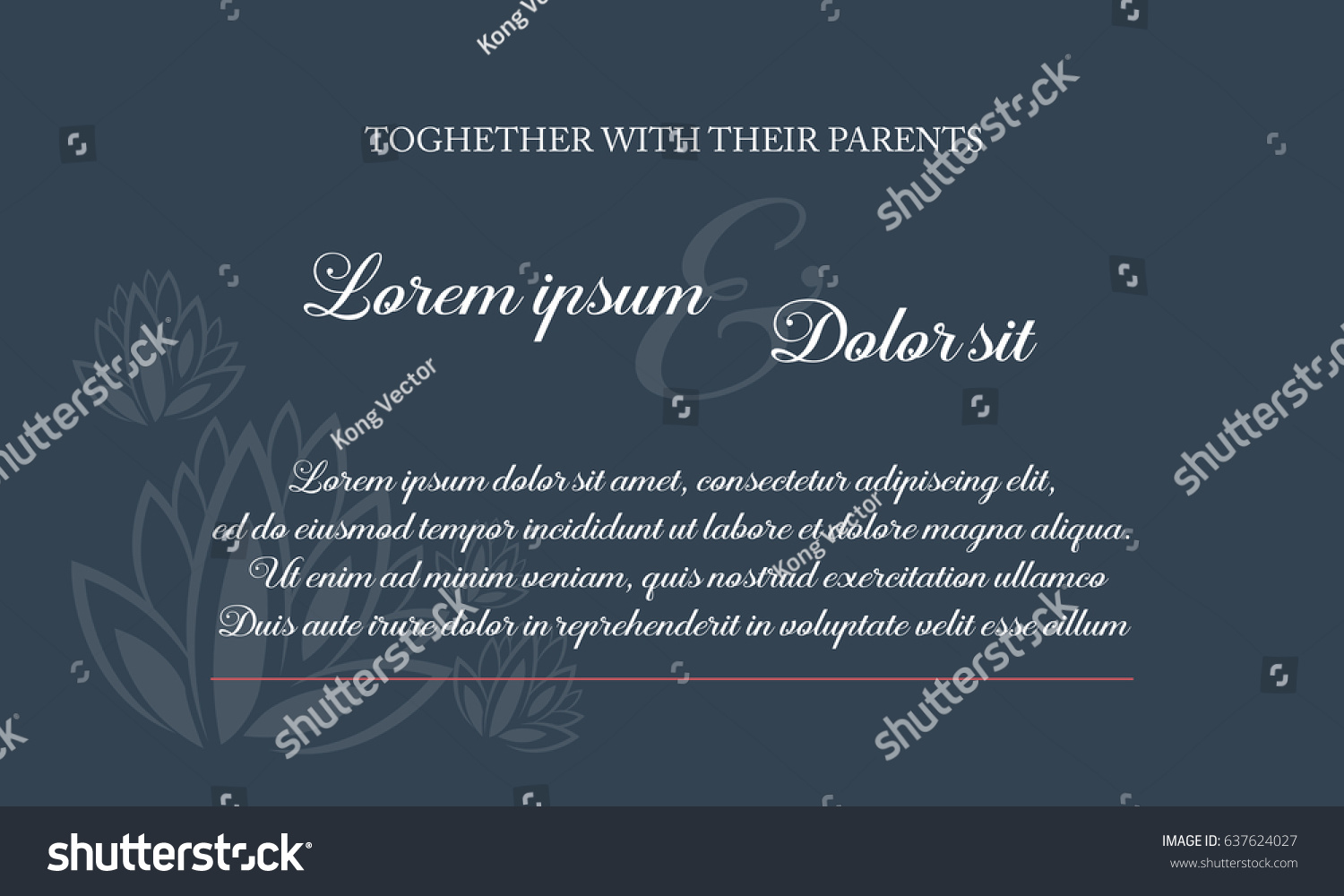 Simple Background Style Wedding Invitation Stock Vector (Royalty Free ...