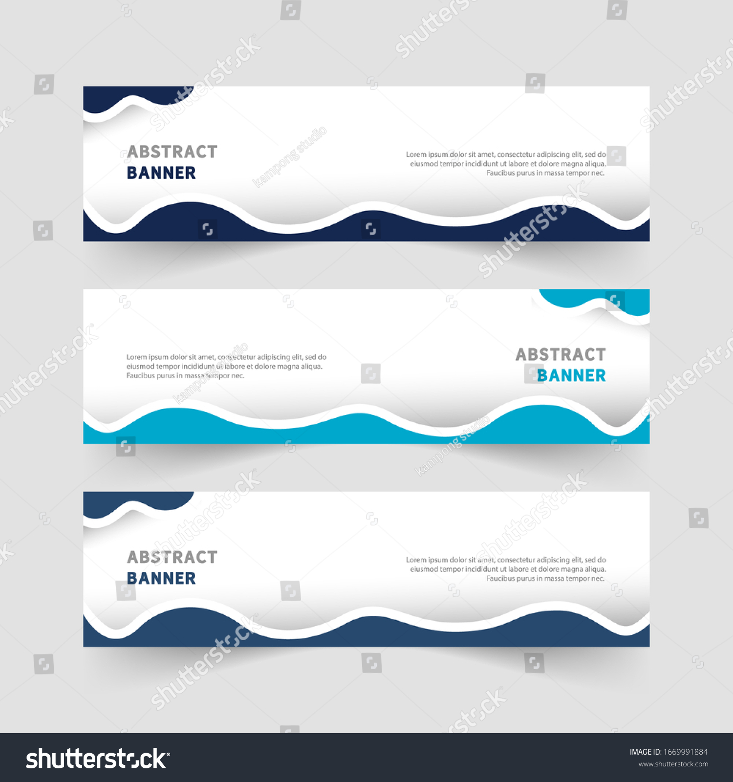 Simple Banner Web Set Wave Shapes Stock Vector (Royalty Free ...