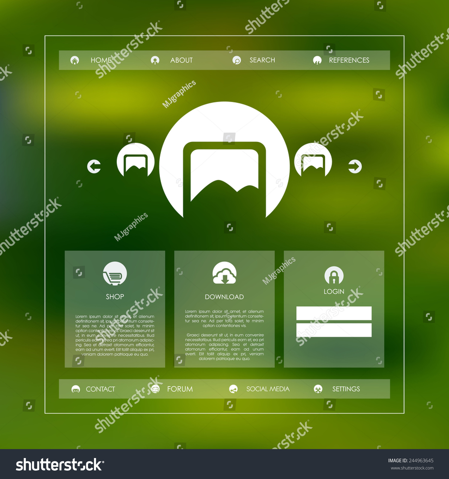 Simple Basic Website Template Design Icons Stock Vector (Royalty Free ...