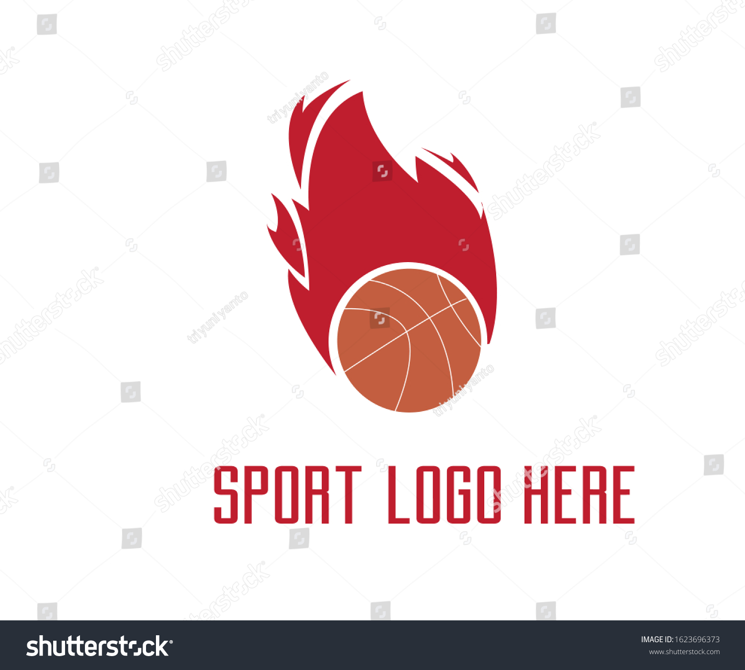 Simple Basketball Vector Logo Design Stock Vector (Royalty Free ...