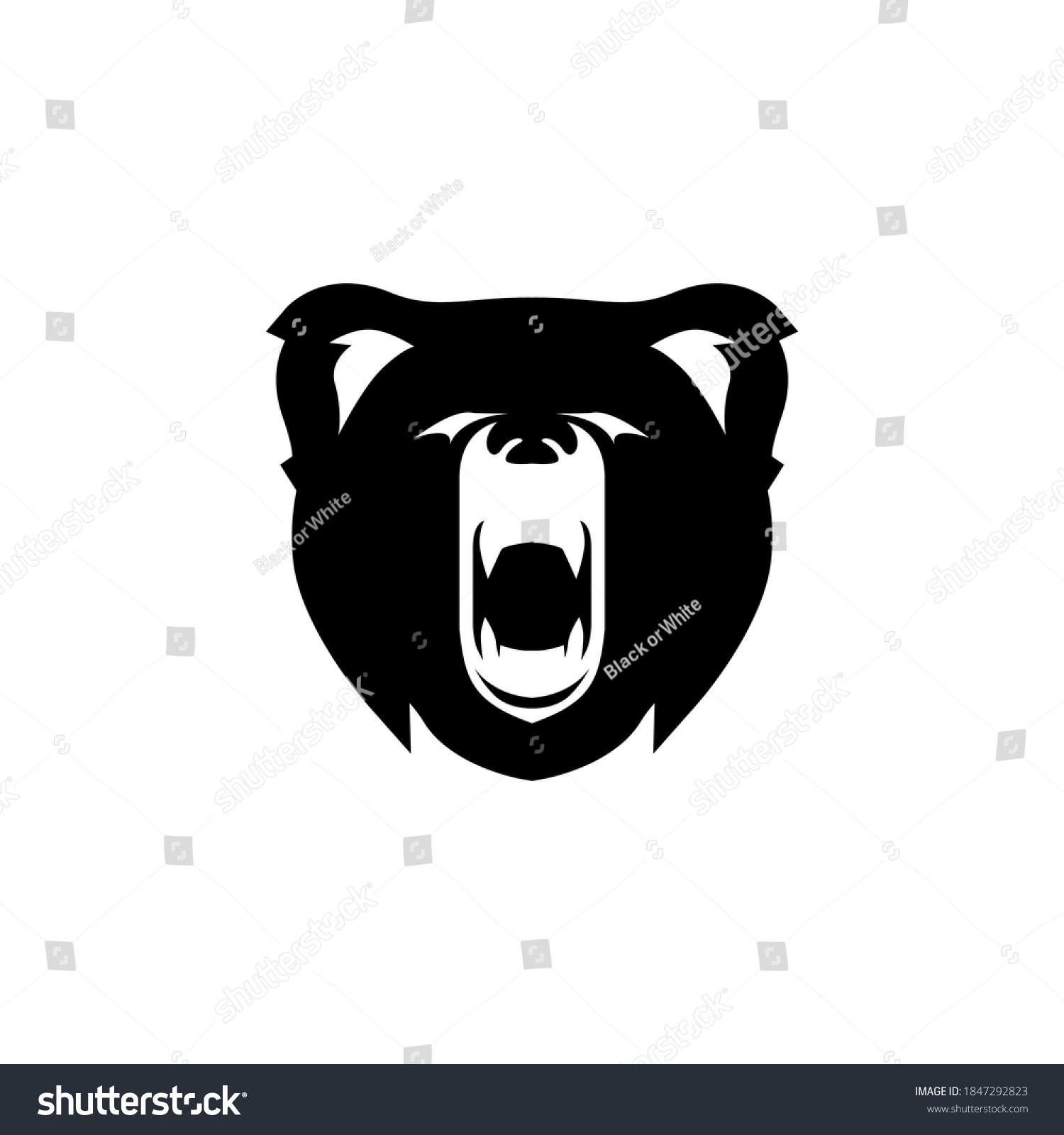 Simple Bear Head Logo Silhouette Vector Stock Vector (Royalty Free ...