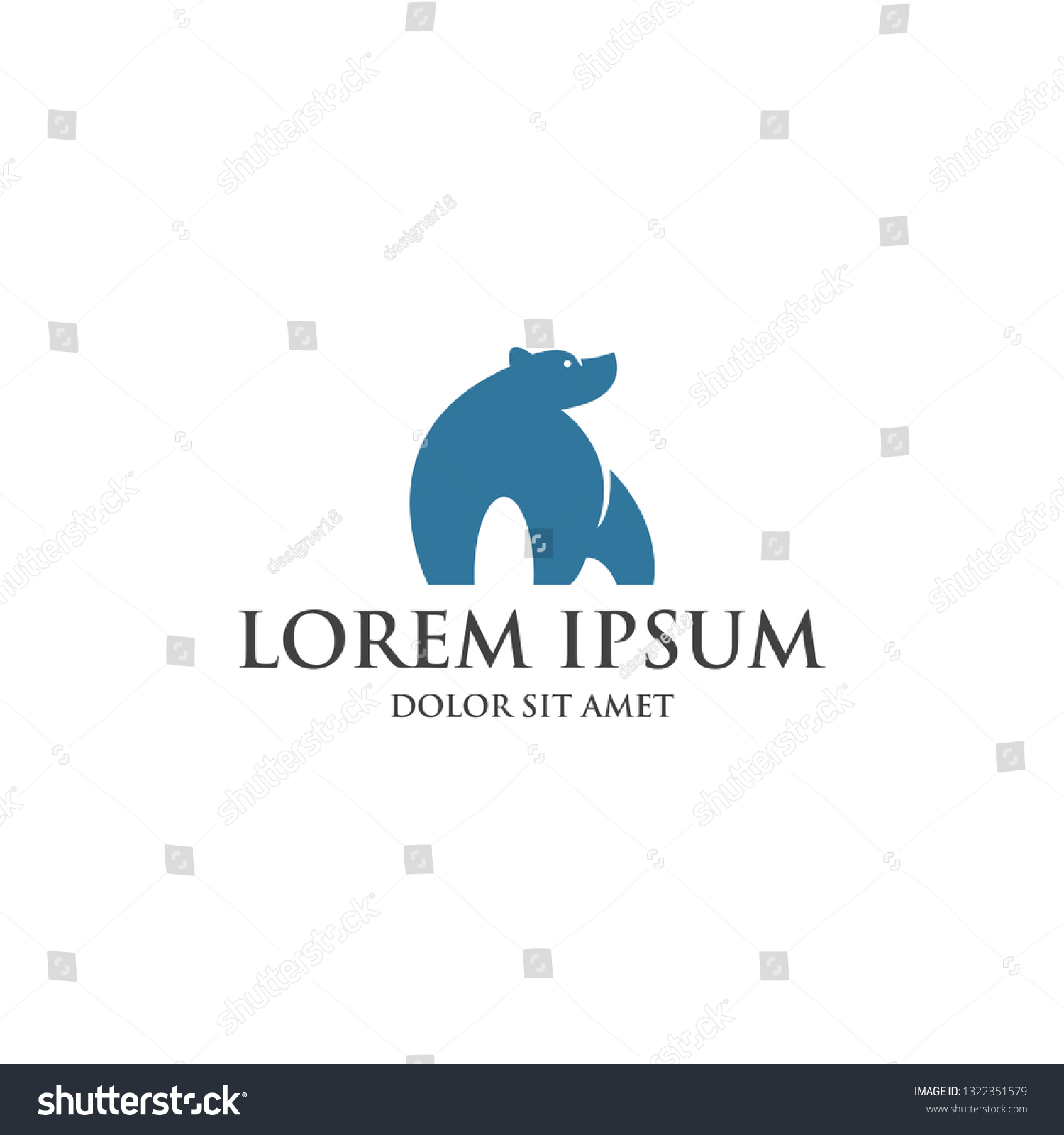 Simple Bear Logo Stock Vector (Royalty Free) 1322351579