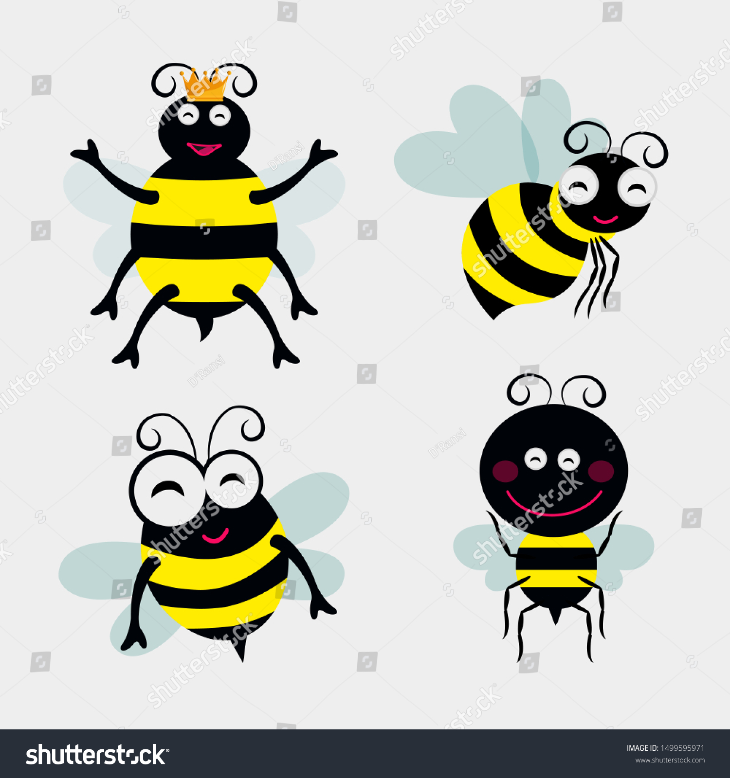 Simple Bee Clipart Vector Art Stock Vector (Royalty Free) 1499595971