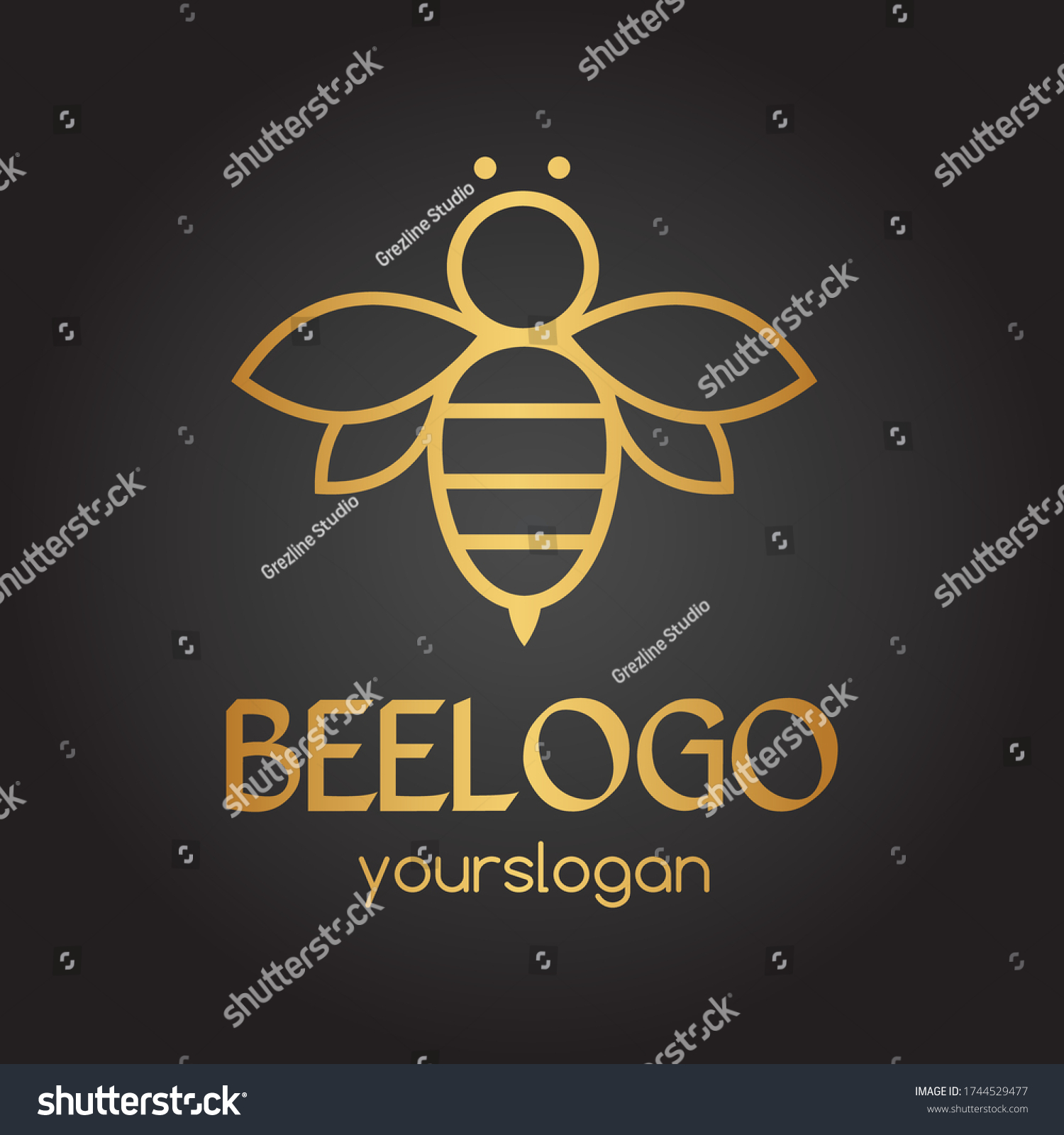 Simple Bee Logo Icon Symbol Design Stock Vector (Royalty Free ...