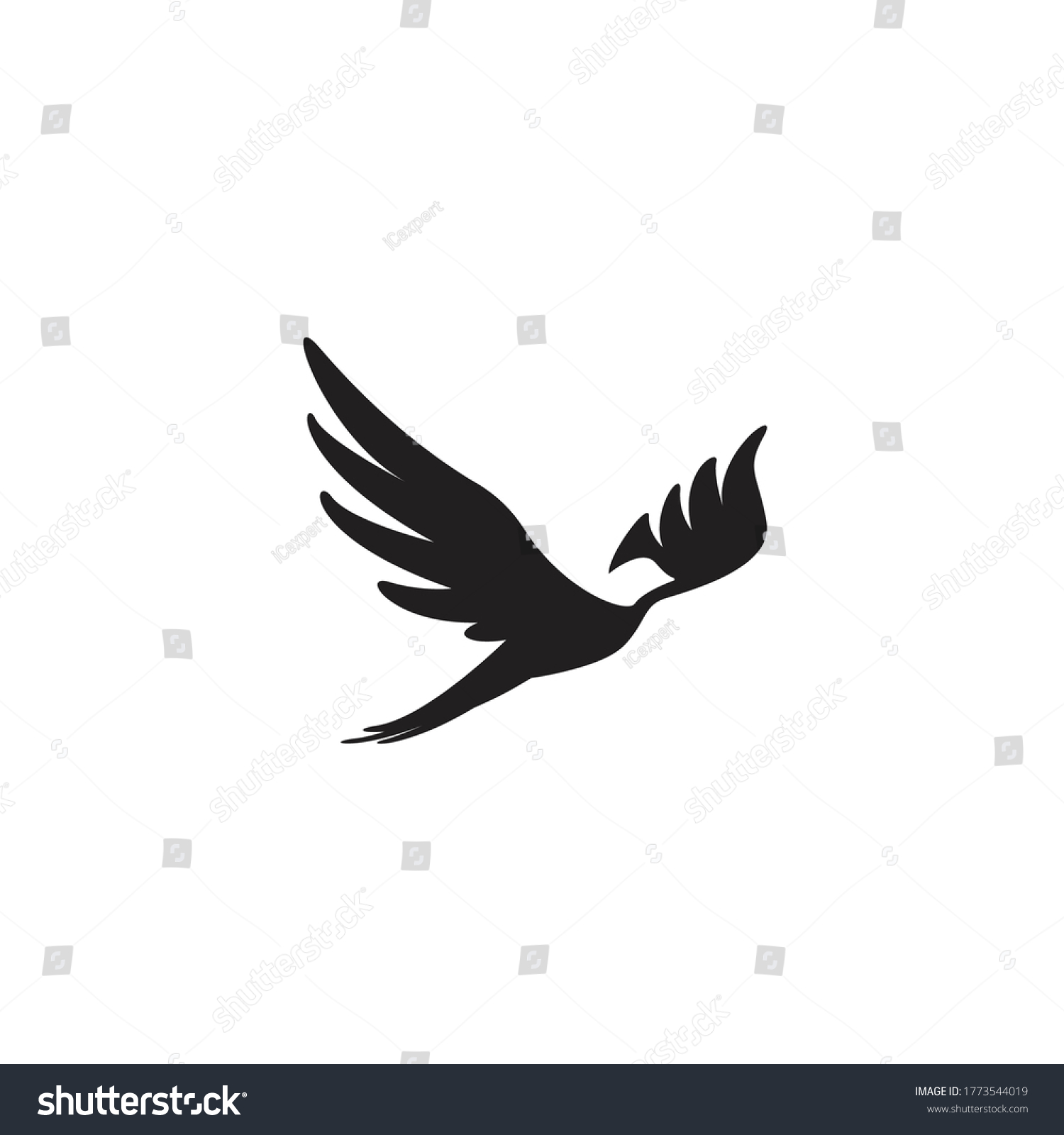 Simple Bird Symbol Design Vector Illustration Stock Vector (Royalty ...