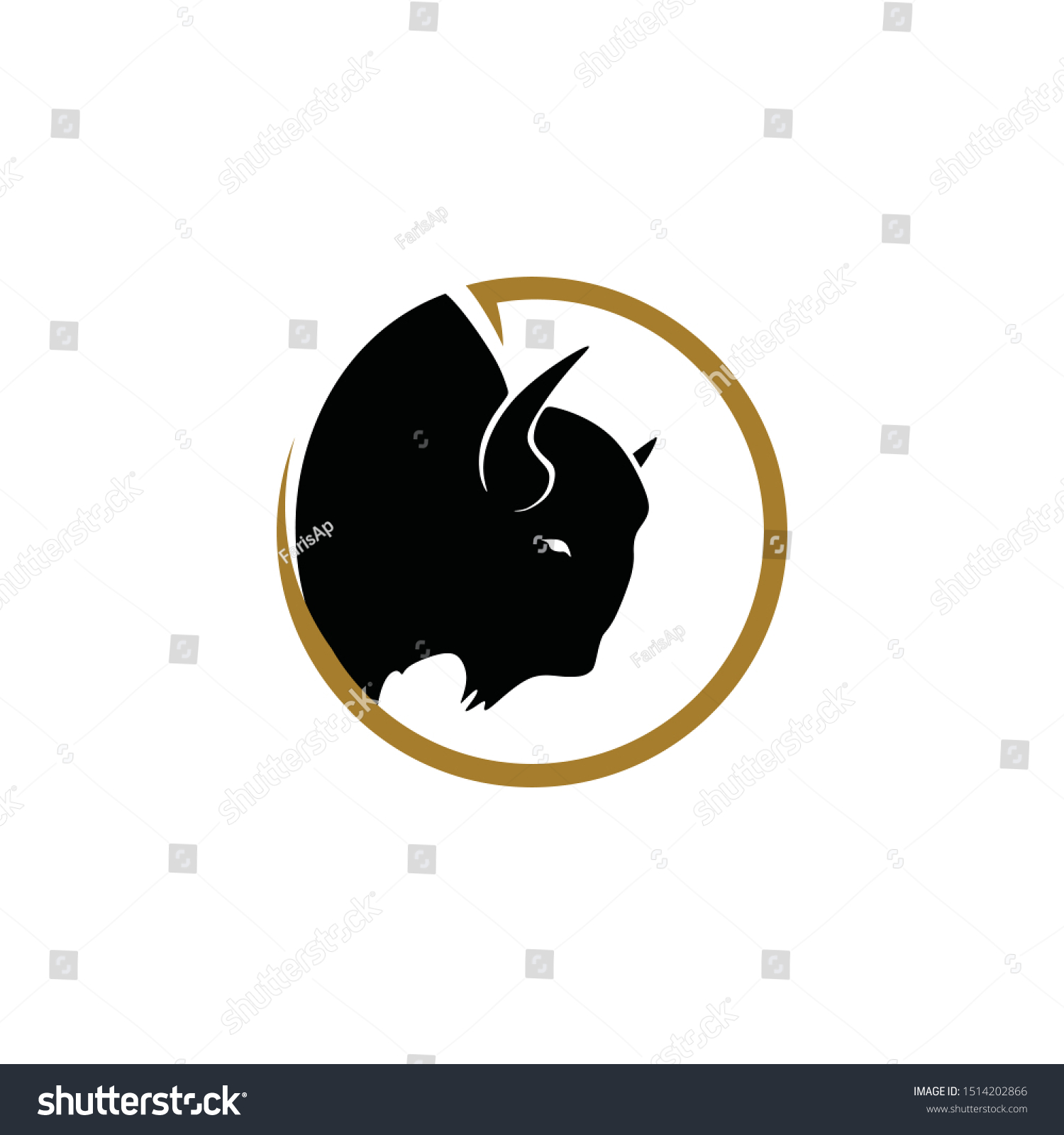 Simple Bison Head Logo Vector Icon Stock Vector (Royalty Free) 1514202866