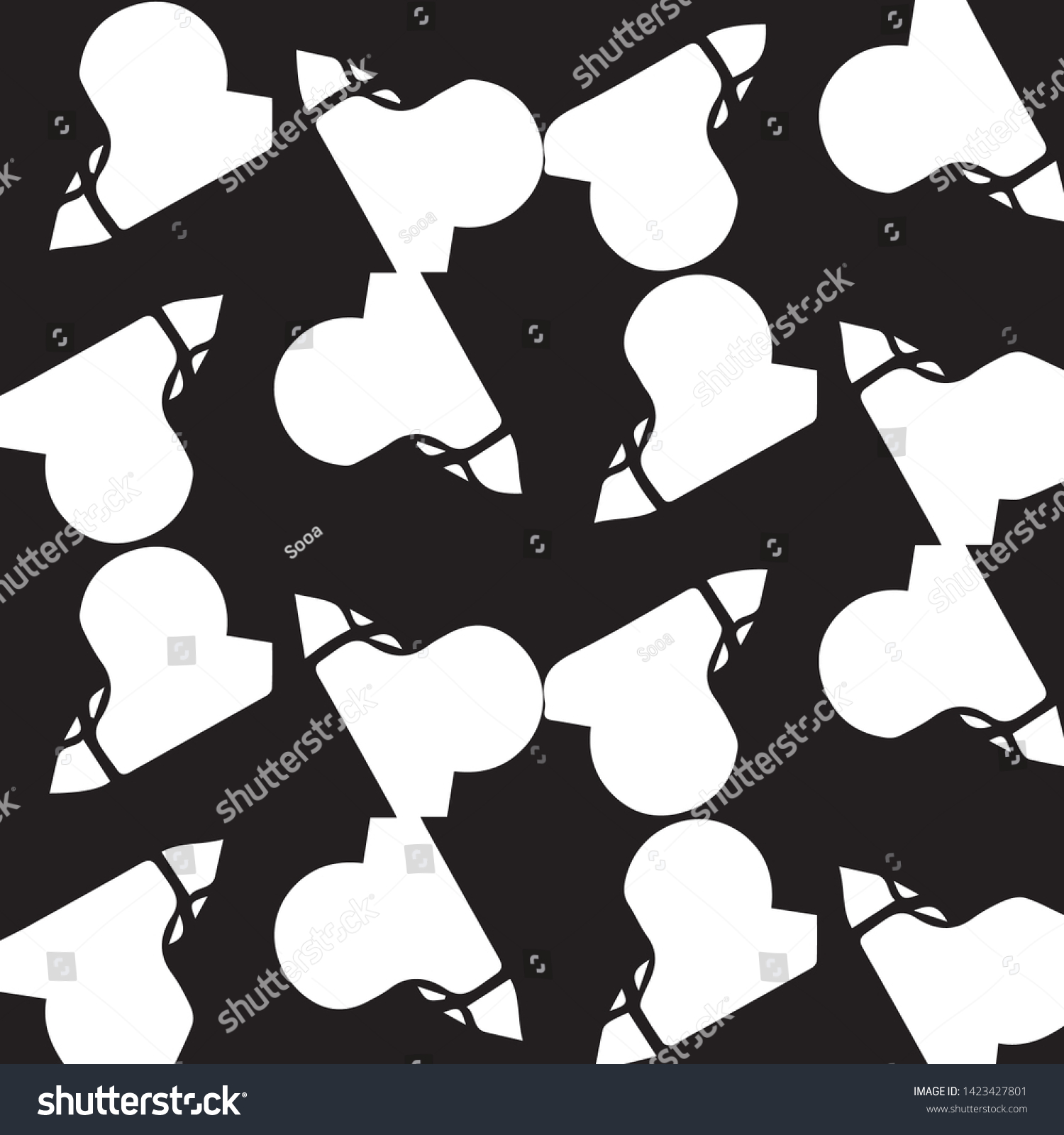 Simple Black White Vector Illustration Abstract Stock Vector (Royalty ...