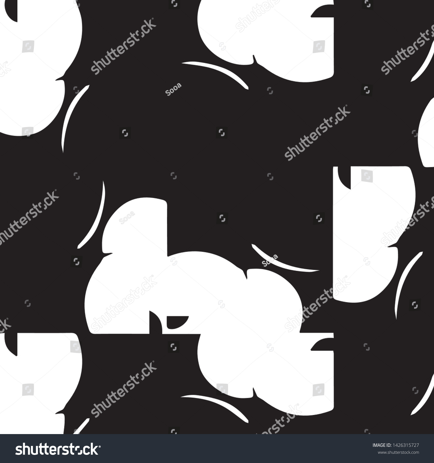Simple Black White Vector Illustration Abstract Stock Vector (Royalty ...