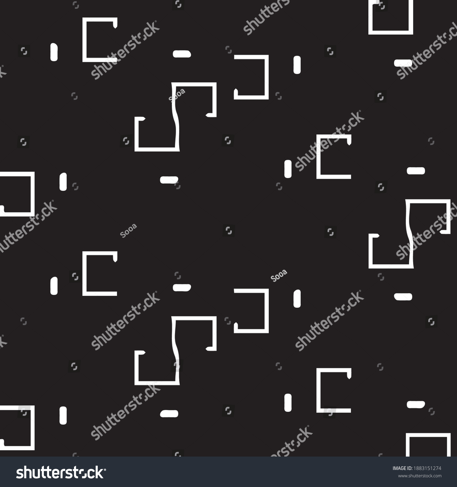 Simple Black White Vector Illustration Abstract Stock Vector (Royalty ...