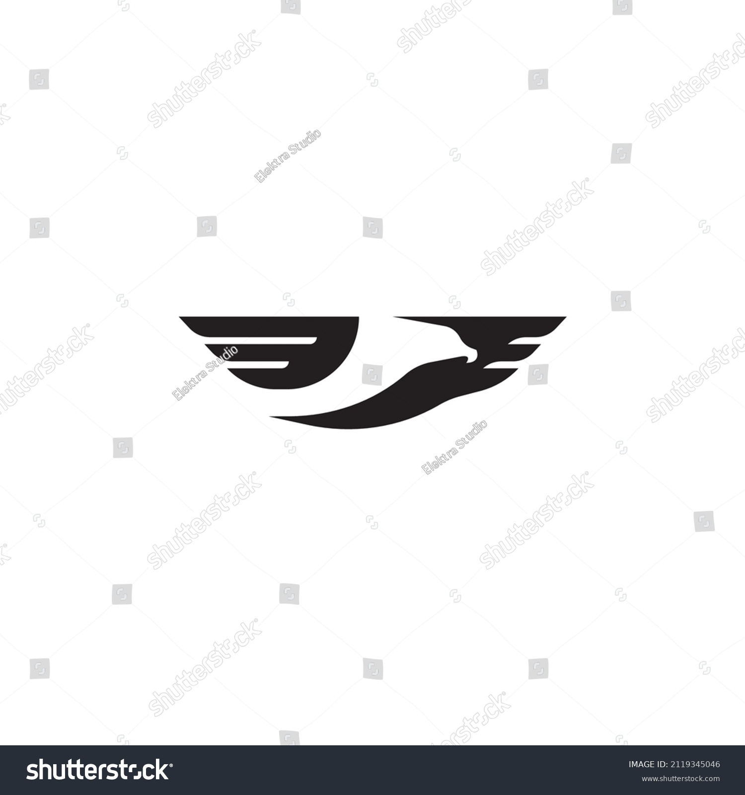 Simple Black Bird Logo Design Stock Vector (Royalty Free) 2119345046 ...