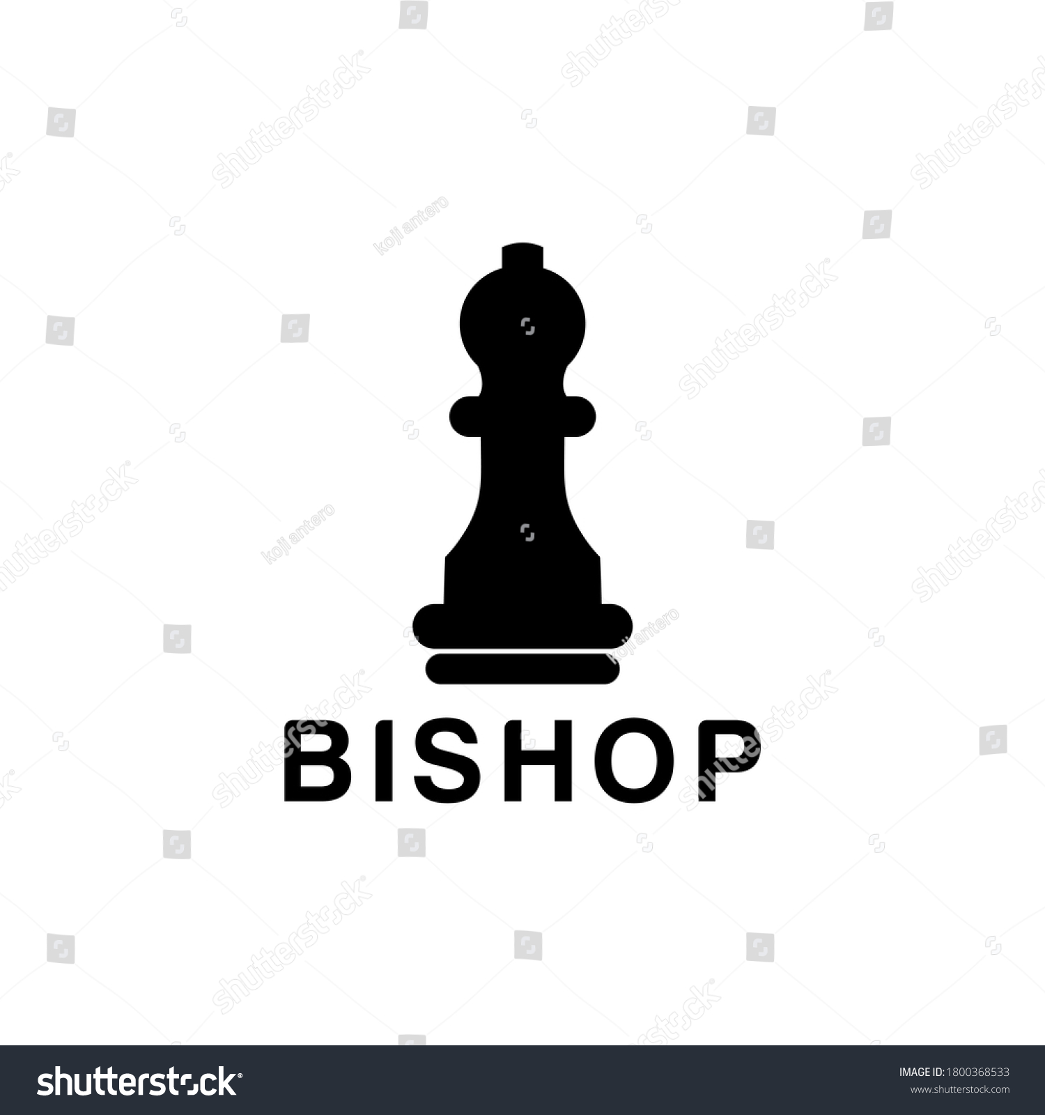Simple Black Bishop Icon Chess Vector Stock Vector (Royalty Free ...