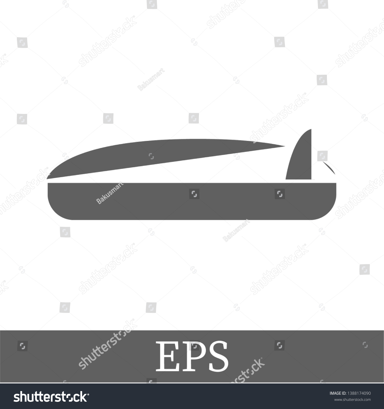 Simple Black Boat Icon Vector Stock Vector (Royalty Free) 1388174090