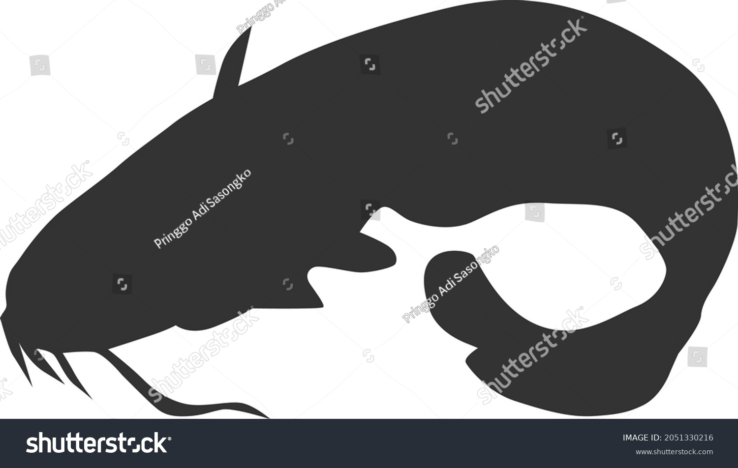 Simple Black Catfish Vector Design Stock Vector (Royalty Free ...