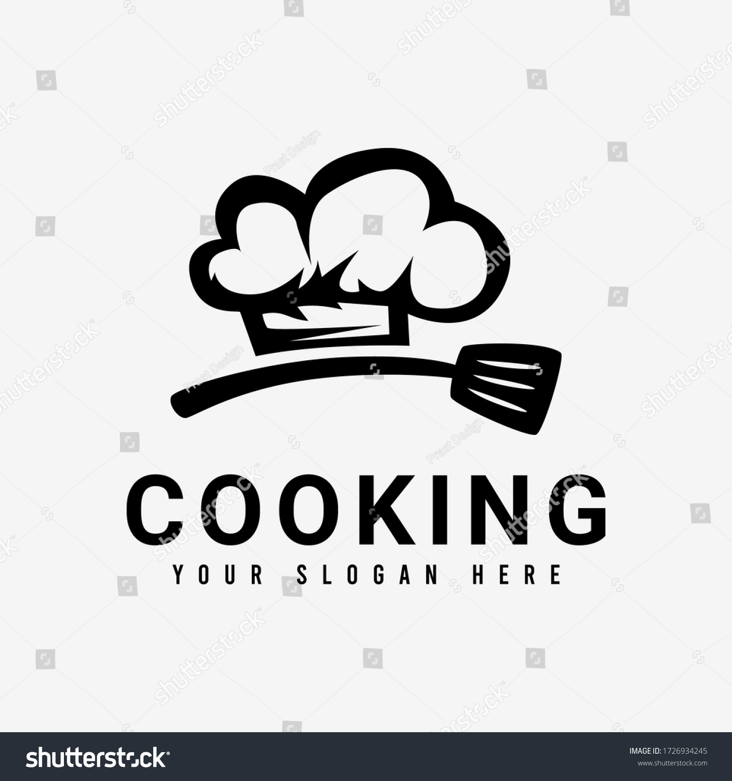 Simple Black Cooking Logo Template Stock Vector (Royalty Free ...